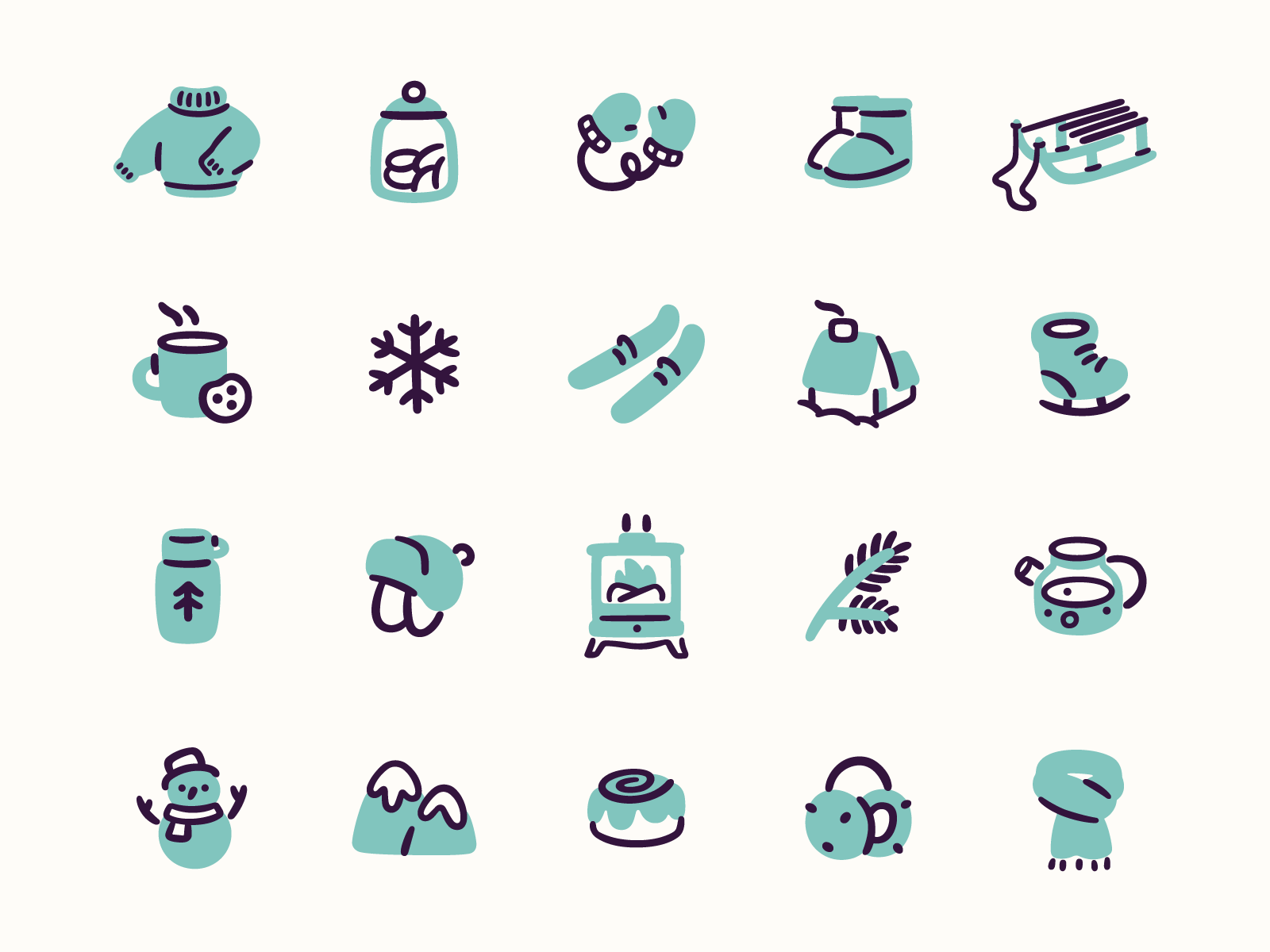 Winter Icons by Elmira Gokoryan on Dribbble