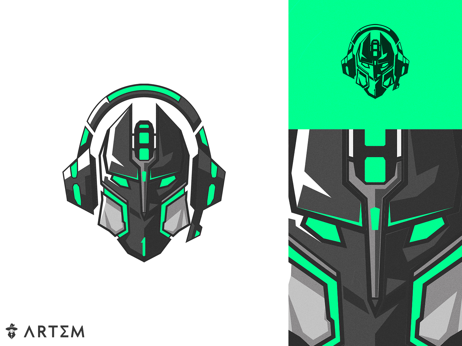 Player 1 Mascot gaming logo design by ART3M on Dribbble