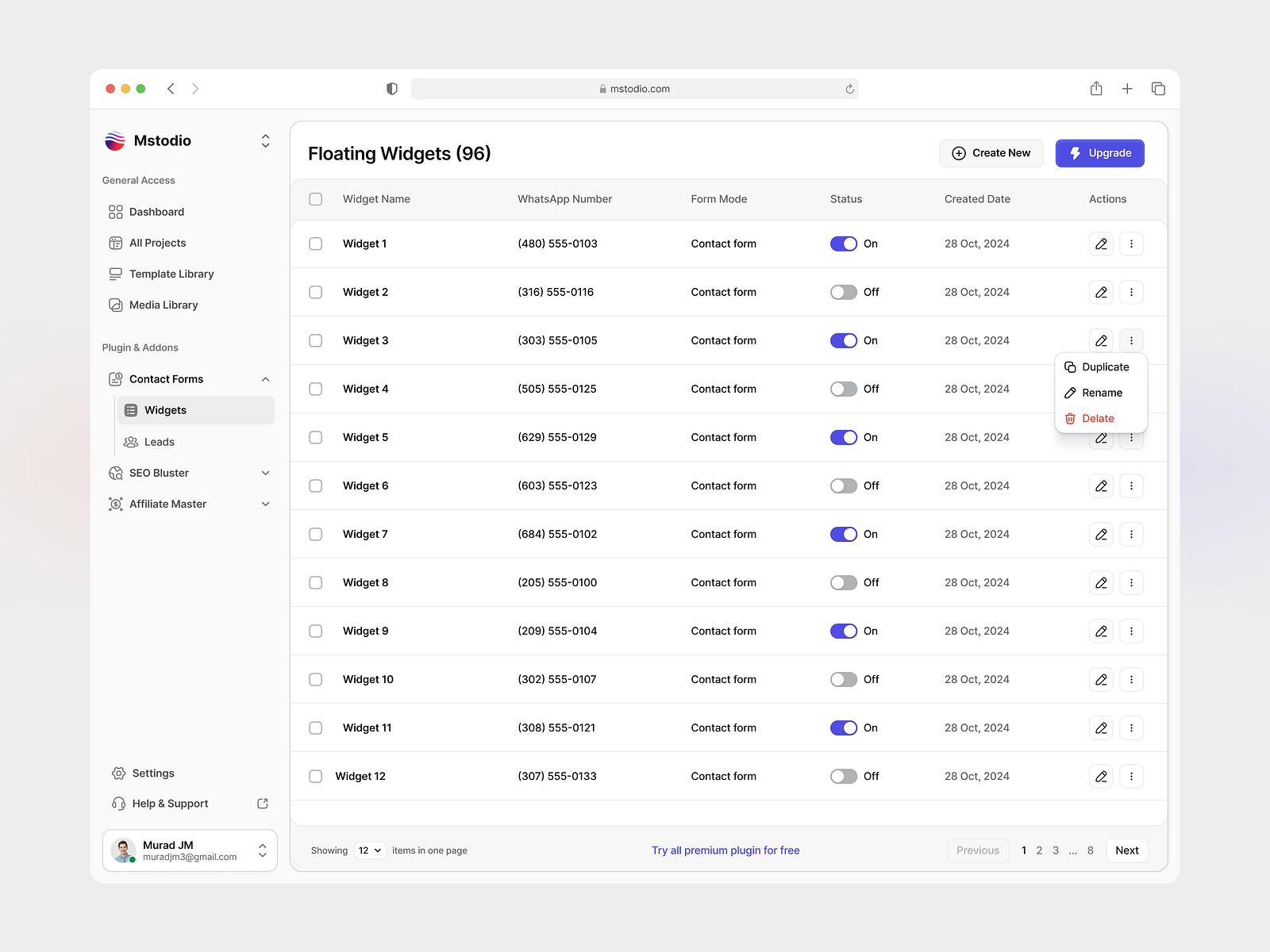Widget List View by Jamal Hossain Murad on Dribbble