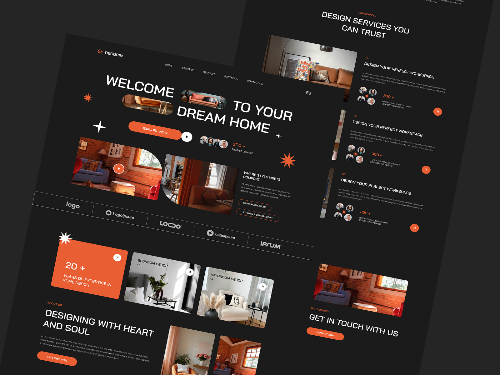 Decorin - Home Decor Website Template by Sanstive Studio on Dribbble