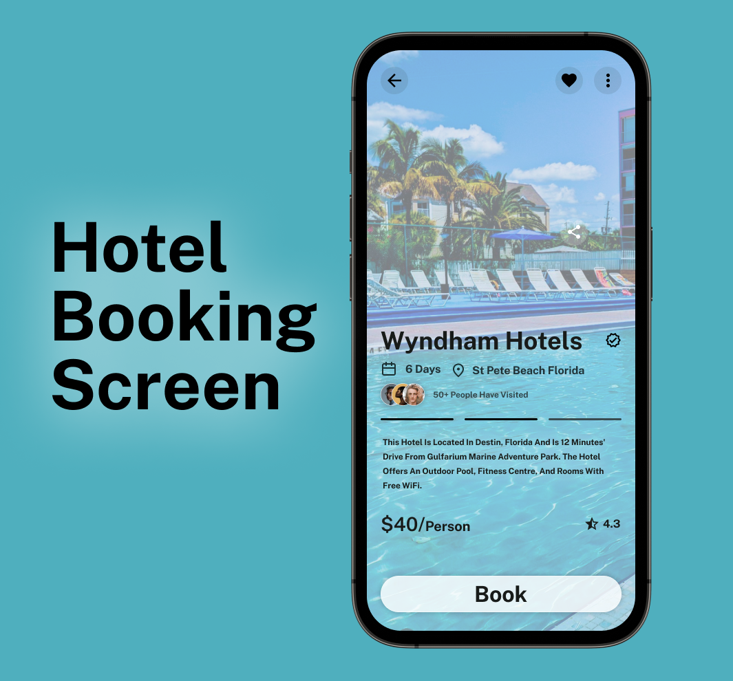 Hotel Booking App Screen by Hiteshi on Dribbble