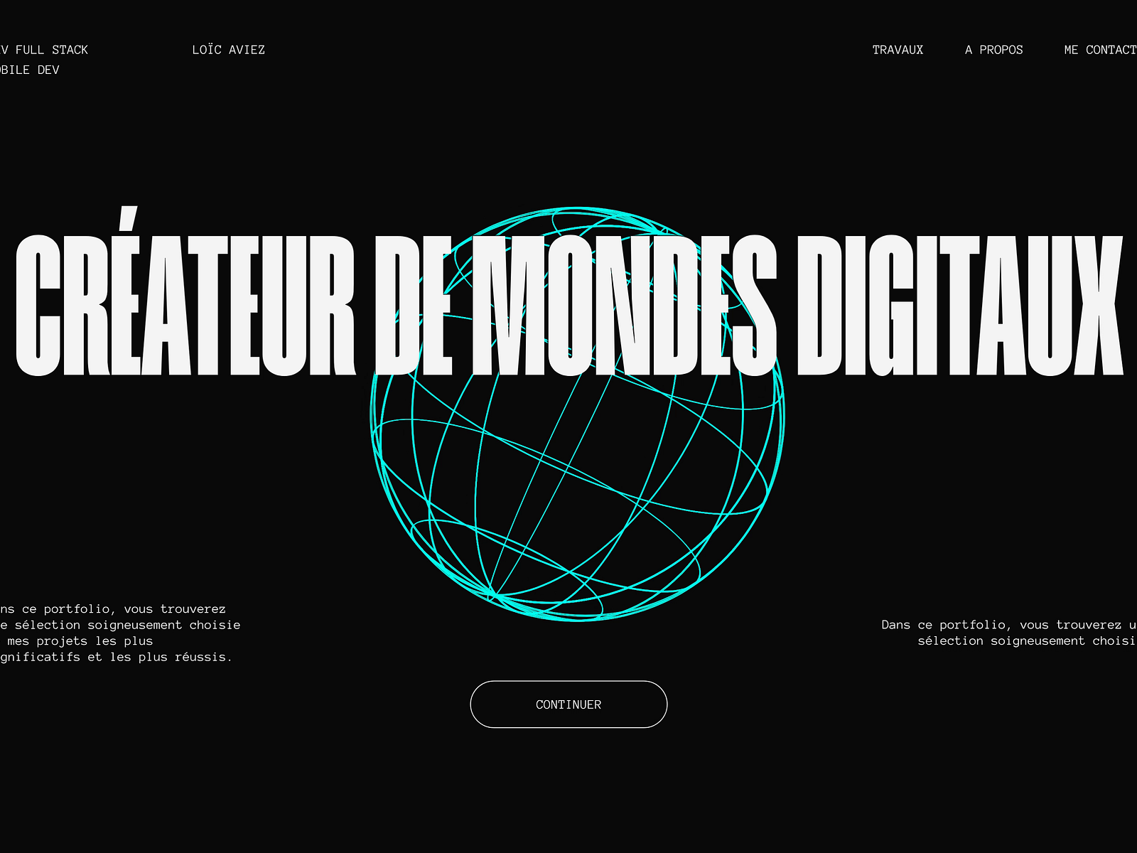 Portfolio prototype for a developer client by Maël Aristide on Dribbble