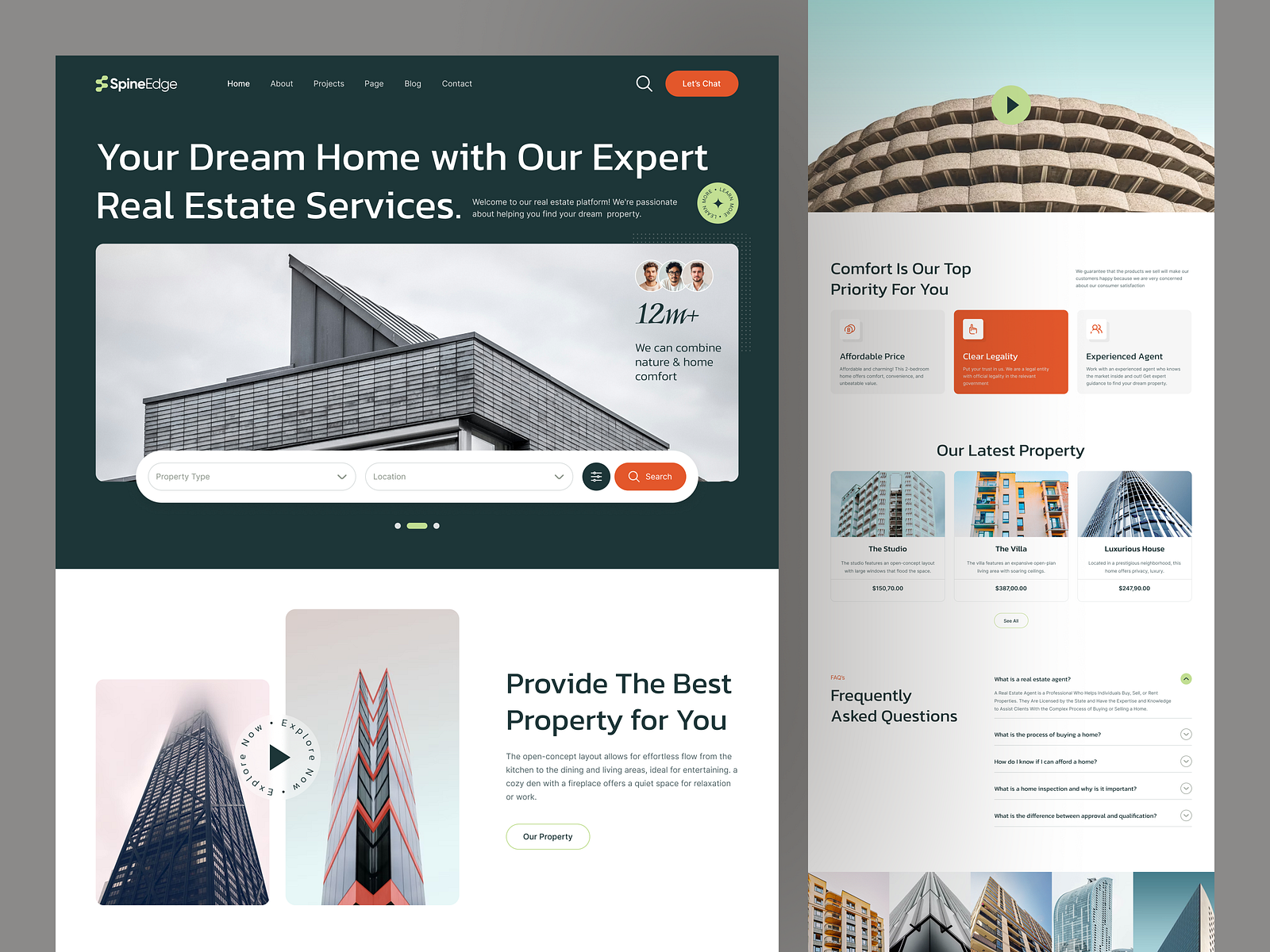 Real Estate Landing Page Design by SpineEdge for SpineEdge Studio on ...