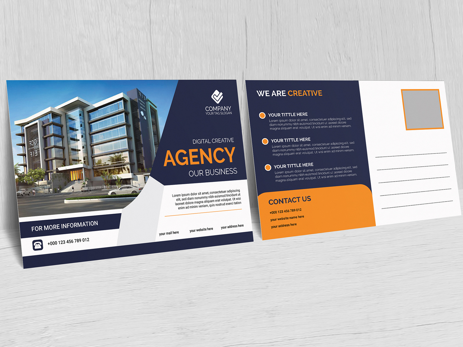 Modern postcard design template by Al Amin on Dribbble