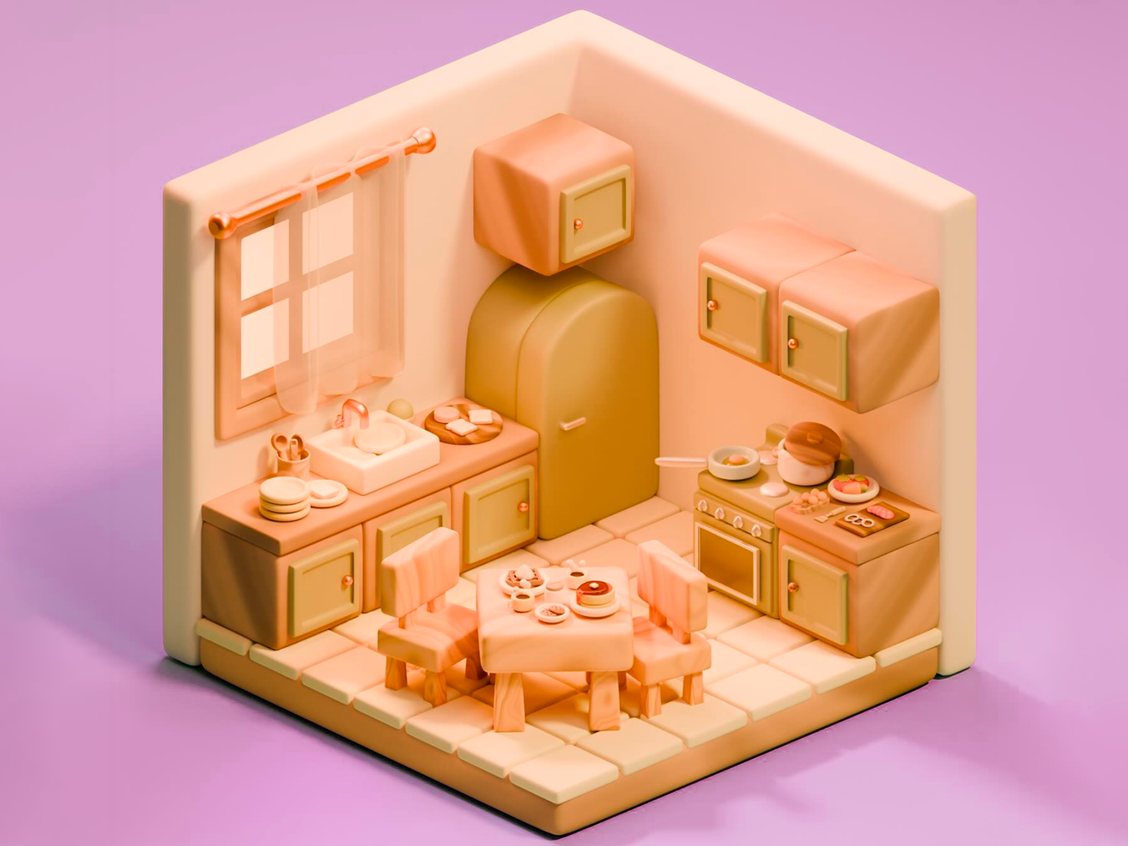 3D kitchen visual by Kai Laurier on Dribbble