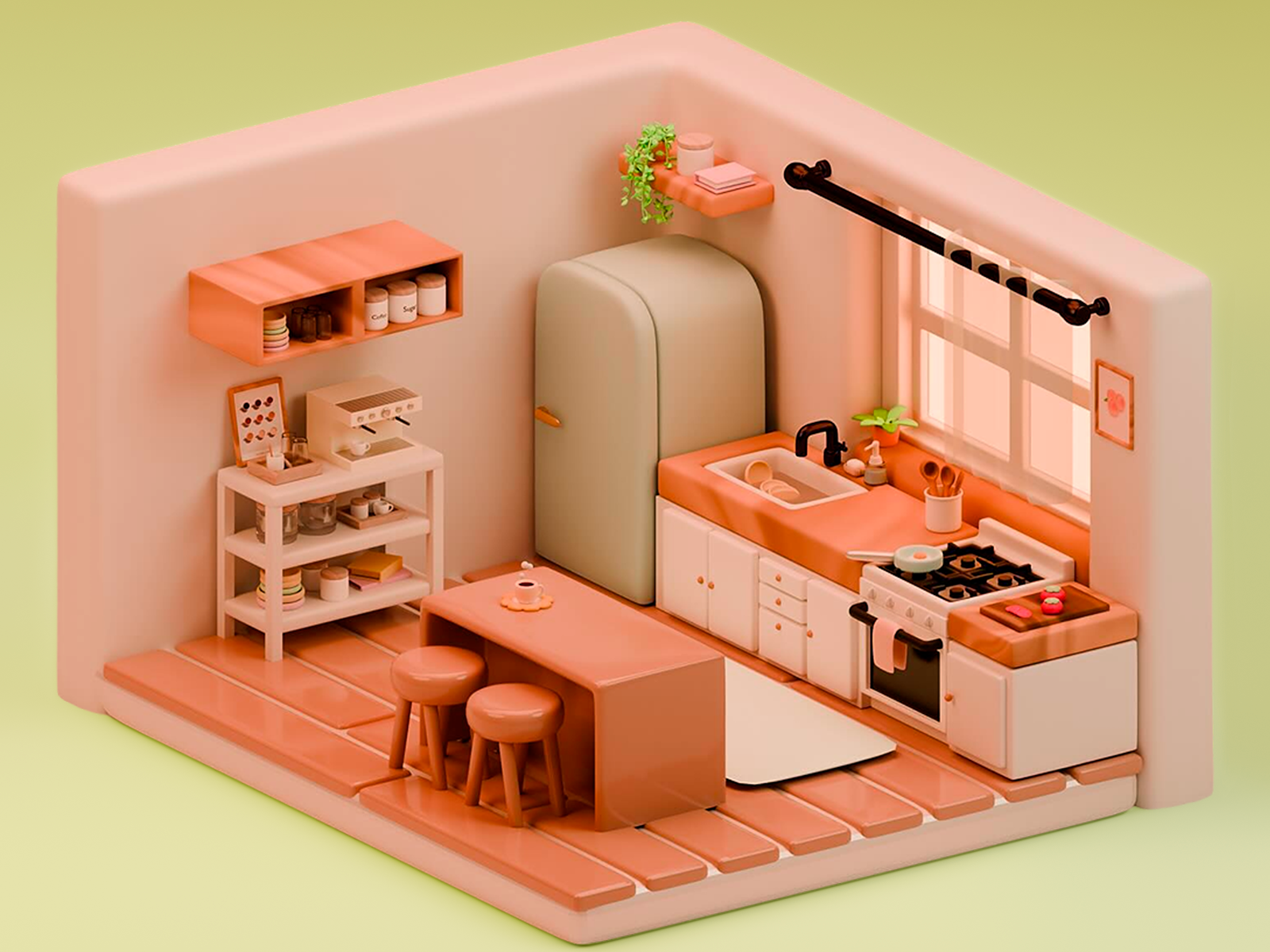 Kitchen Corner 3D visual by Ida on Dribbble