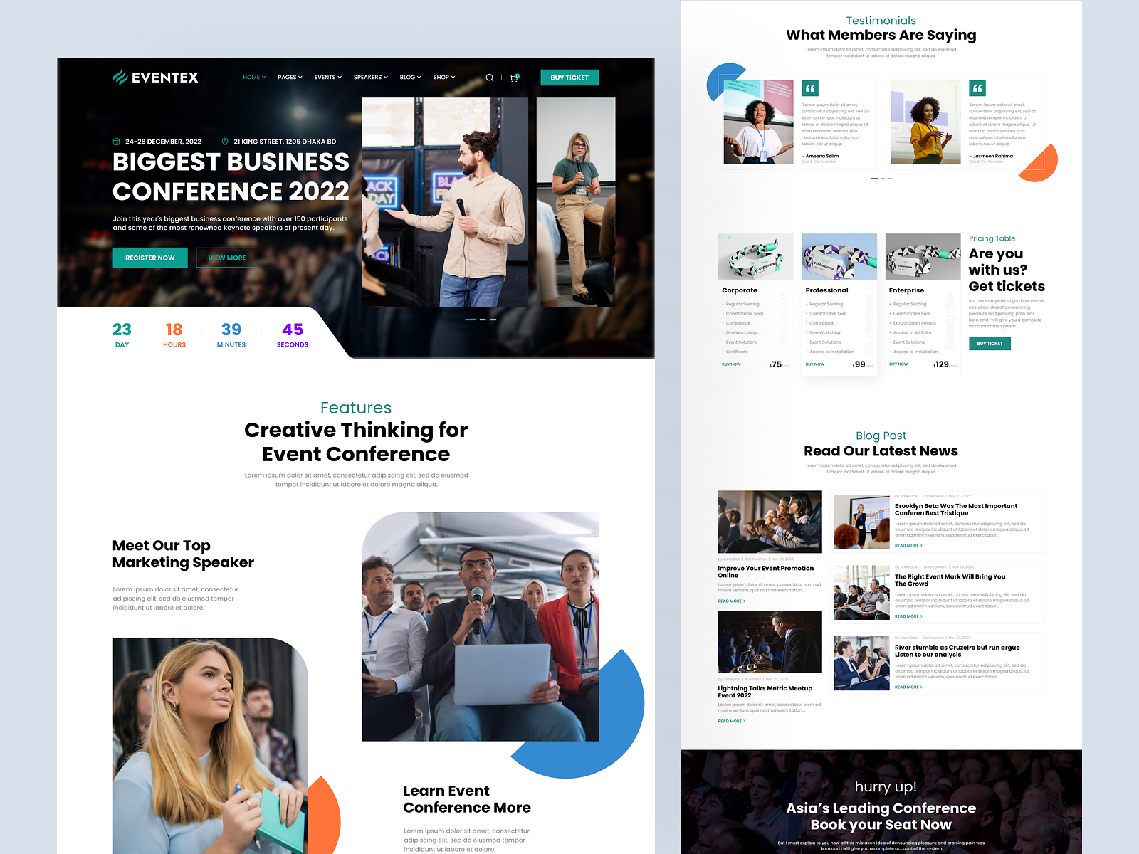Event Conference Landing Page by Monir on Dribbble