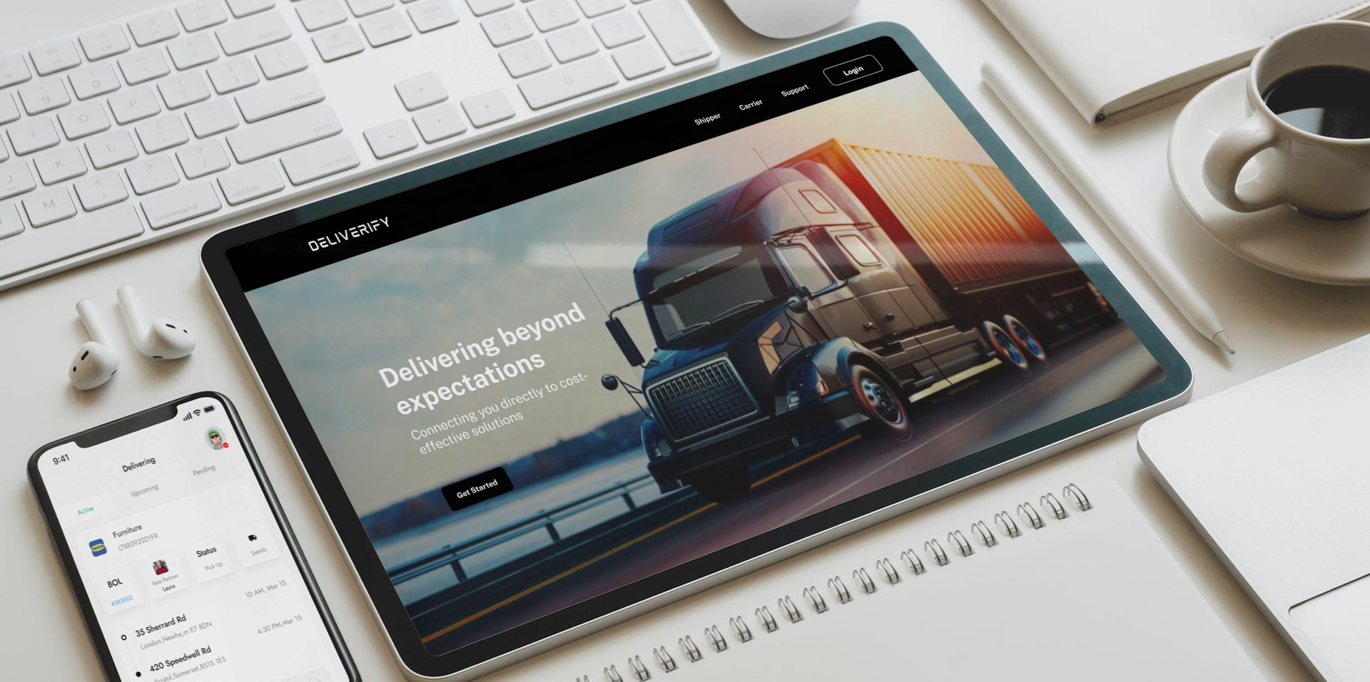 Logistics Landing Page - Deliverify by Aquila on Dribbble