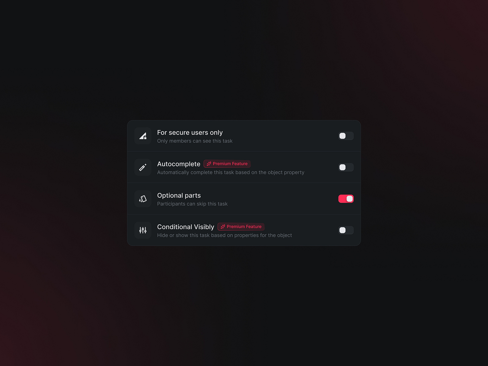 Dark Switch UI menu by Harsh produx on Dribbble