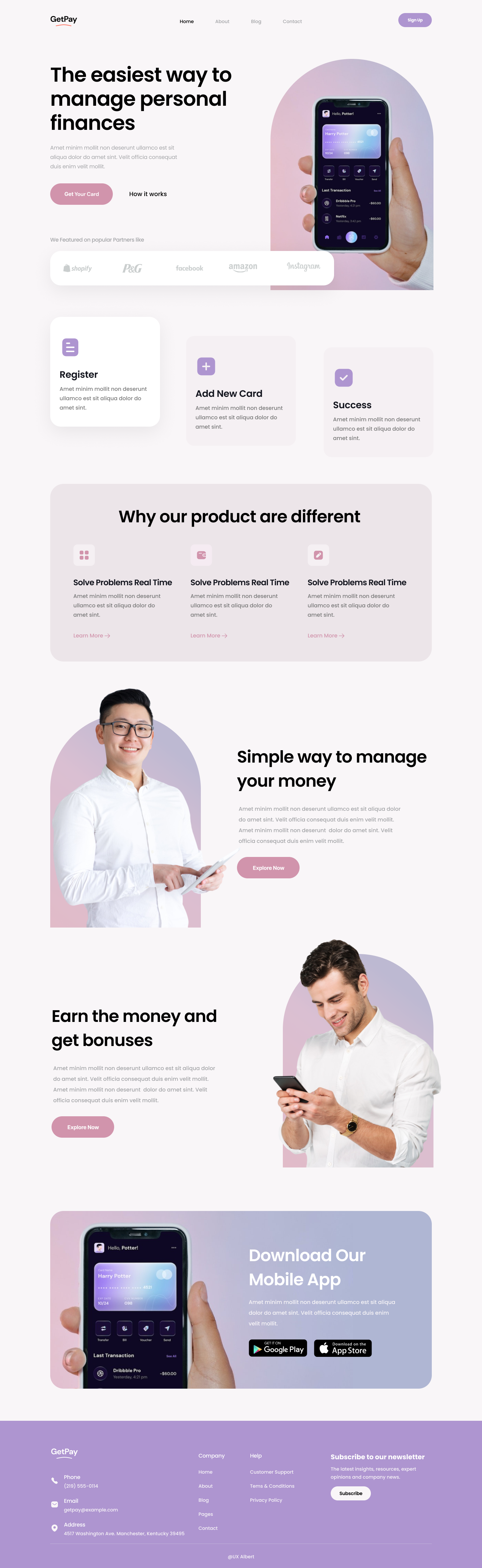 Finance Website by Albert on Dribbble