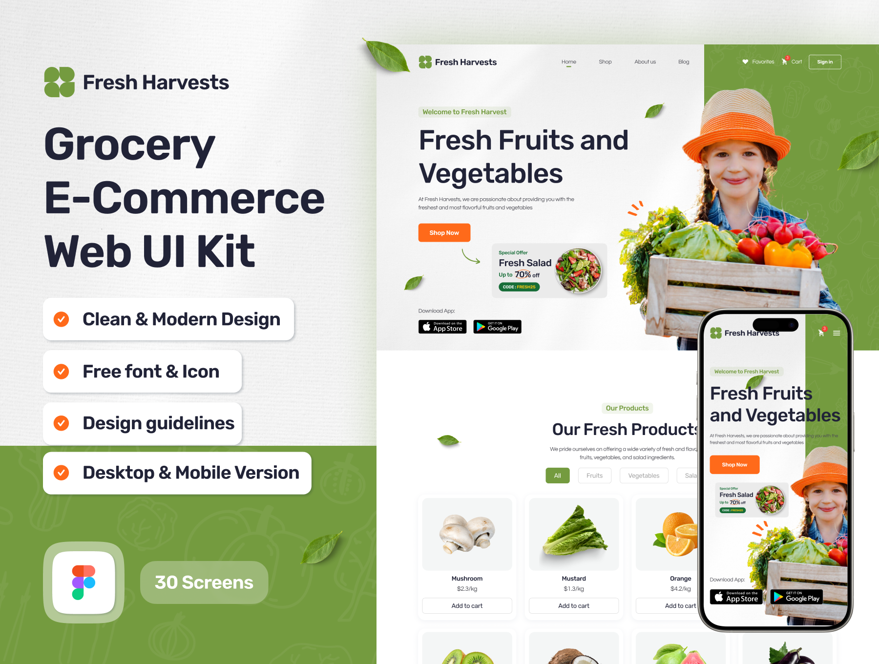 Grocery E-Commerce (Fresh Harvest Website Animation Design) by Nasyiya Ulfa on Dribbble
