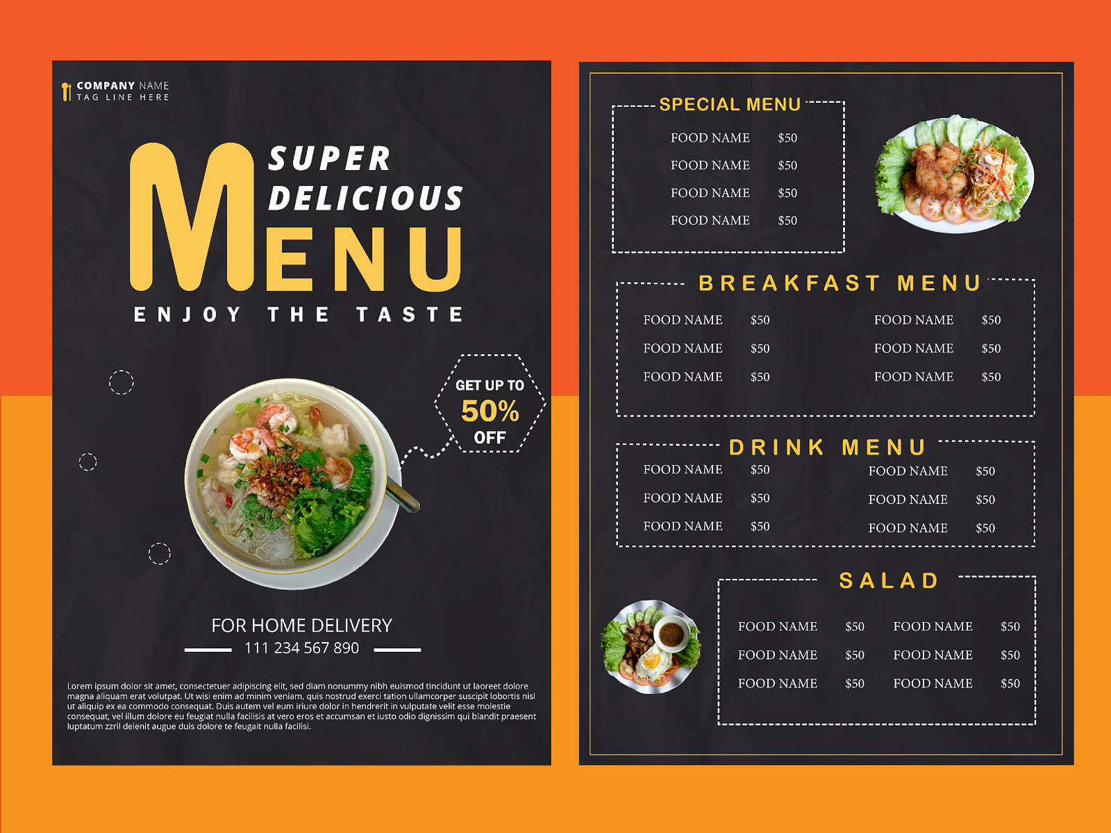 CREATIVE MENU CARD by MR MUKSEDUL on Dribbble