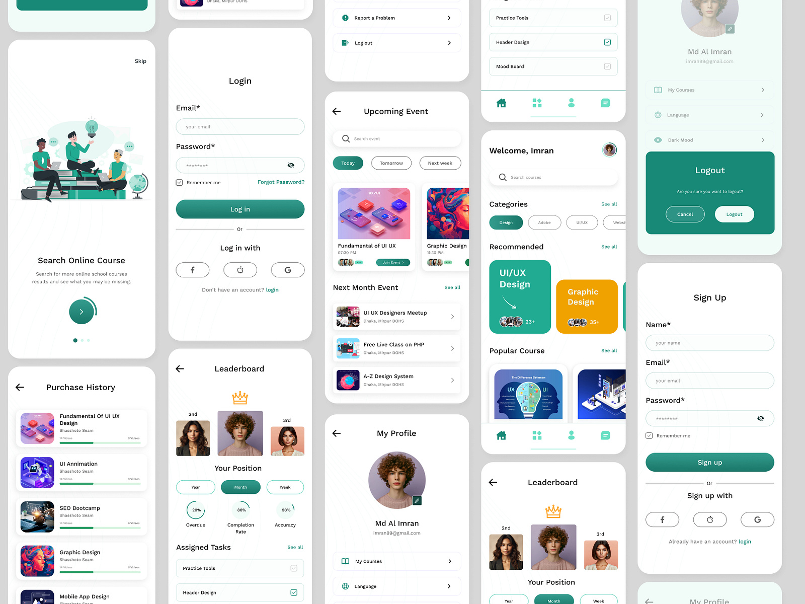 E-Learning App UI/UX Design by Abdul Ahad Rimon on Dribbble