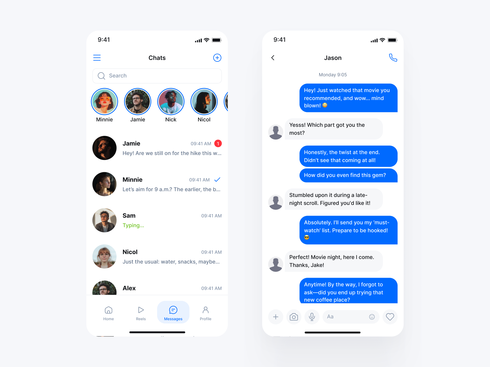 UI design of messaging in app by Bohuslav Poláček on Dribbble