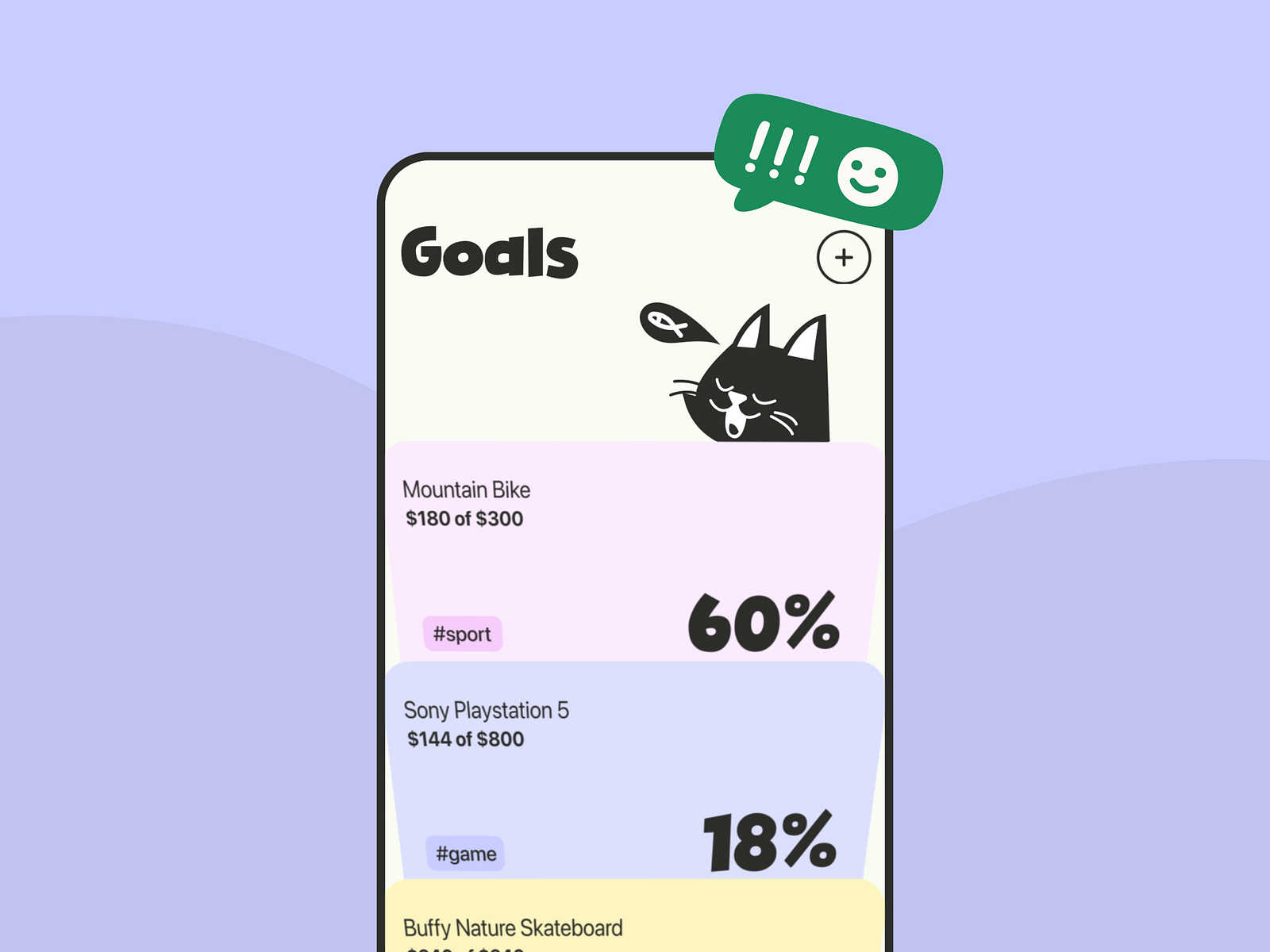 Mr. Cashly goals screen by Taras Migulko for Emote on Dribbble