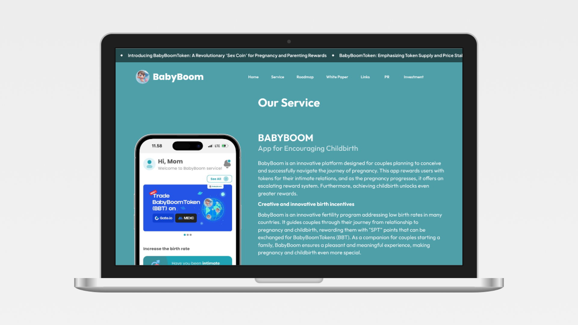 BabyBoomToken Company Profile Web UI Design by Ergandhi Yudha Kurniawan ...