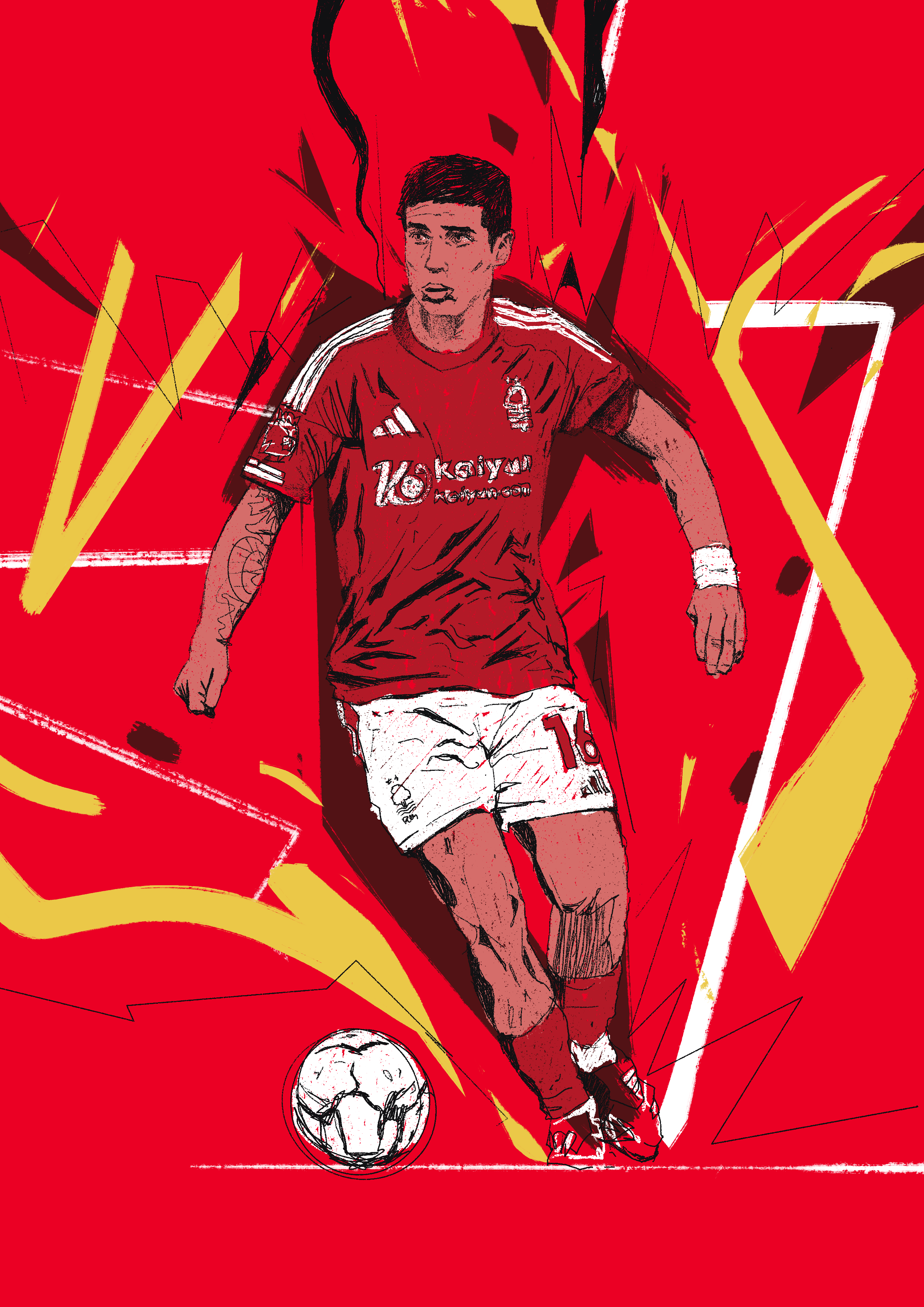 Footballer Illustrated designs, themes, templates and downloadable ...