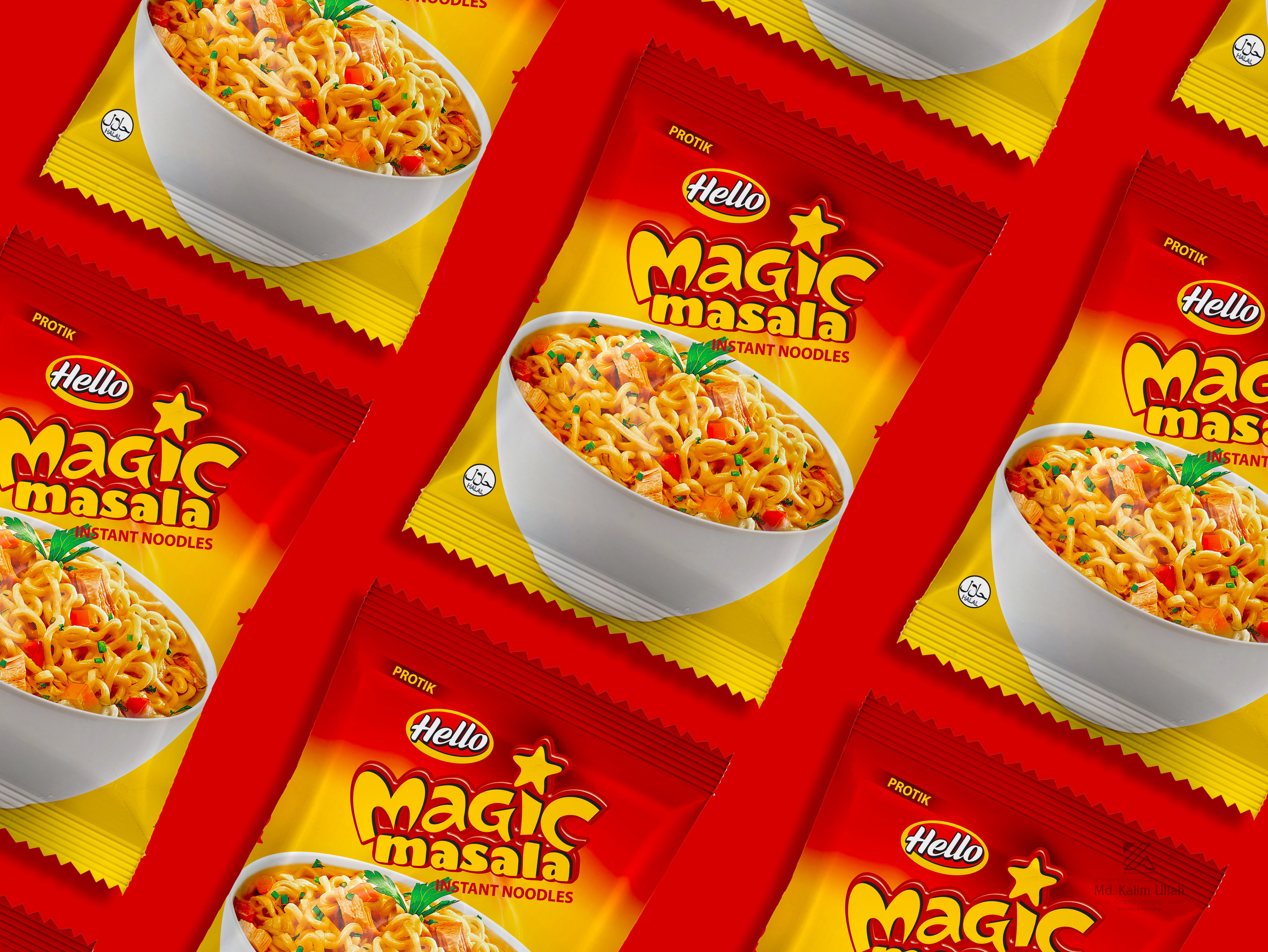 Hello Magic Masala Instant Noodles Packaging Design by M Kalim ...