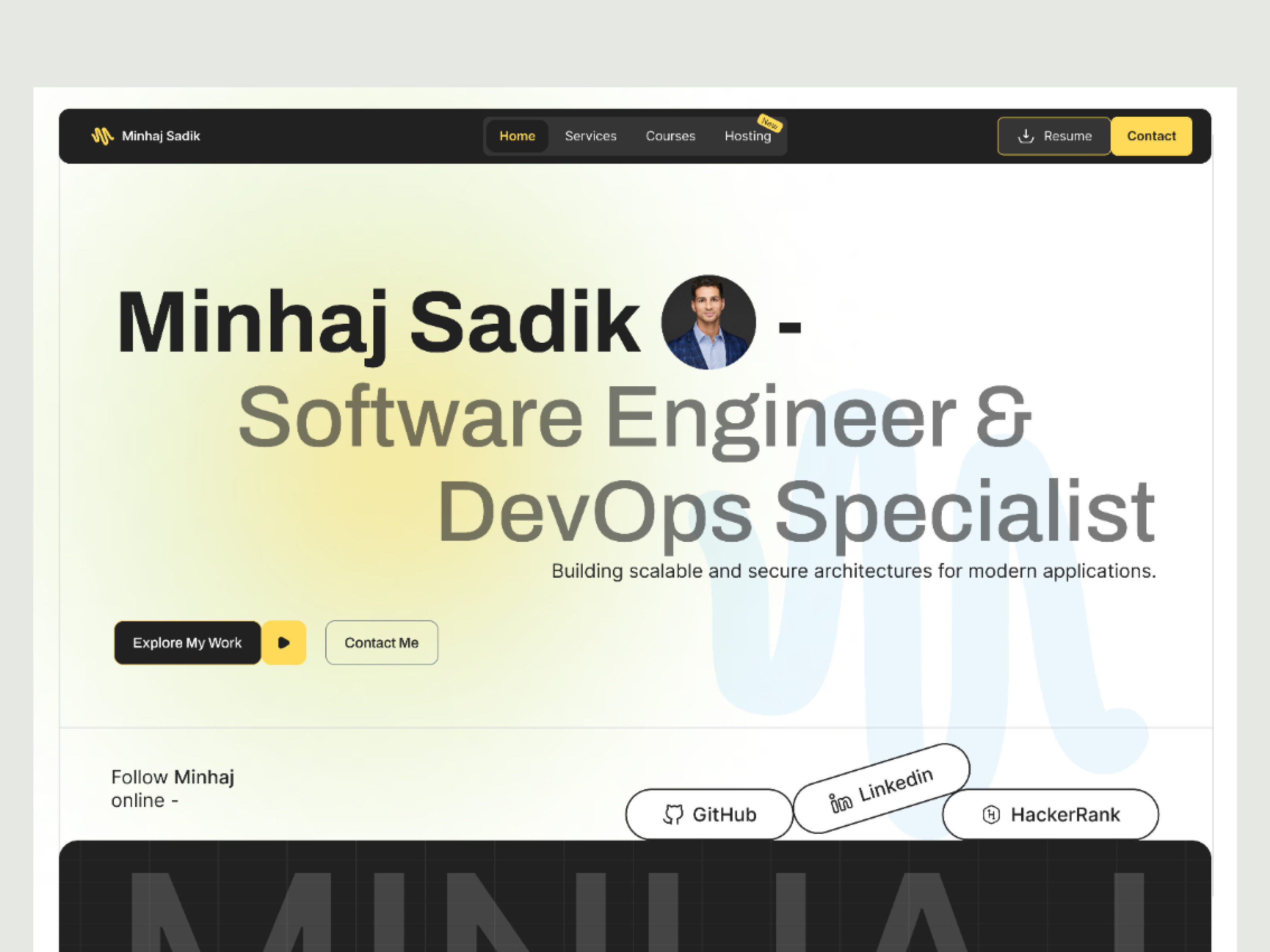 Personal Website Design for a Software Engineer by Dipu Paul on Dribbble