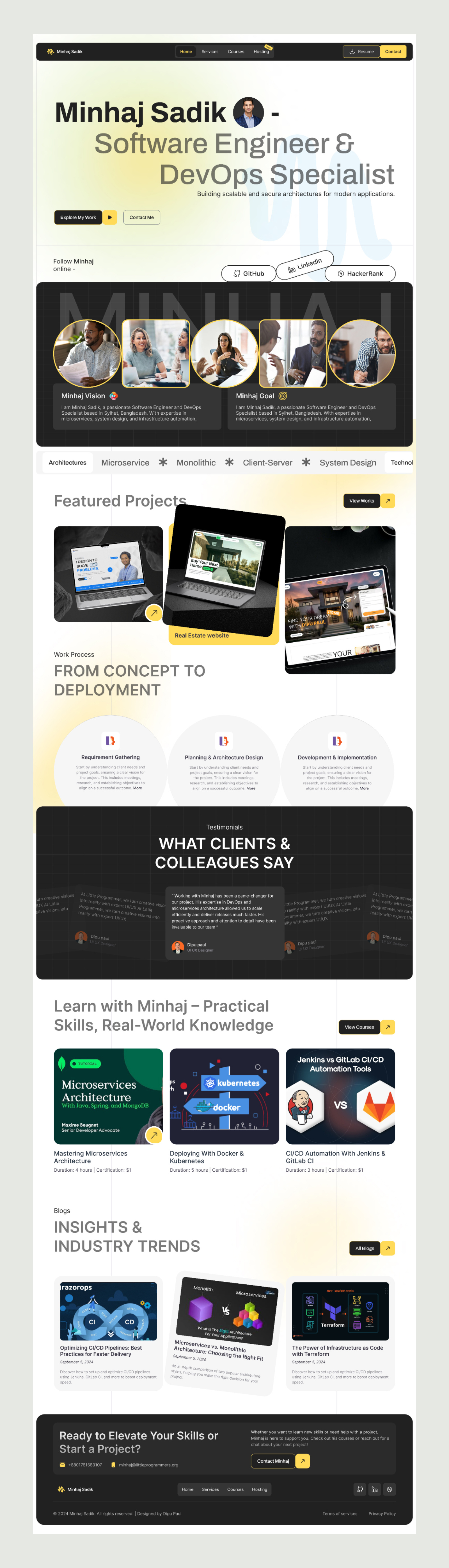 Personal Website Design for a Software Engineer by Dipu Paul on Dribbble
