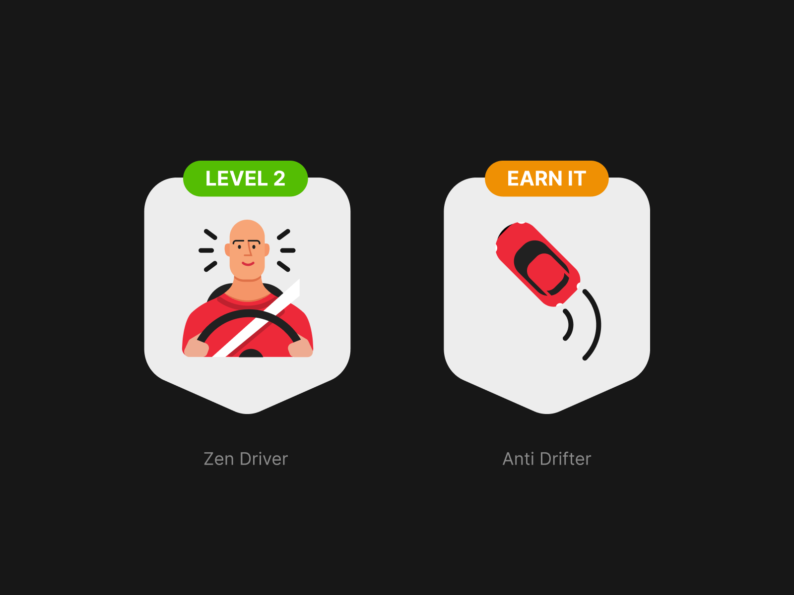 Safer Driving Habits Badges by Vincent Durbak on Dribbble