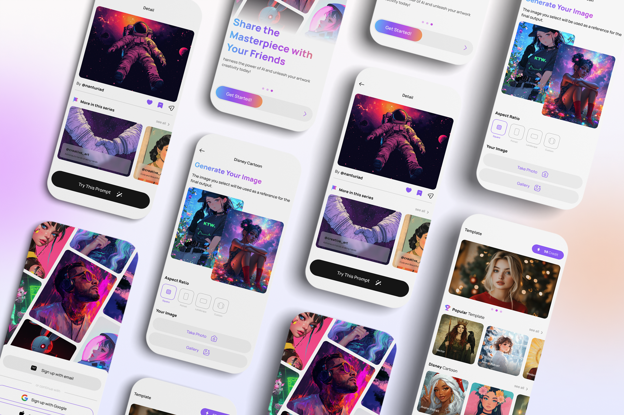 AXION - AI IMAGE GENERATOR APP UI by Chandranath Babu on Dribbble