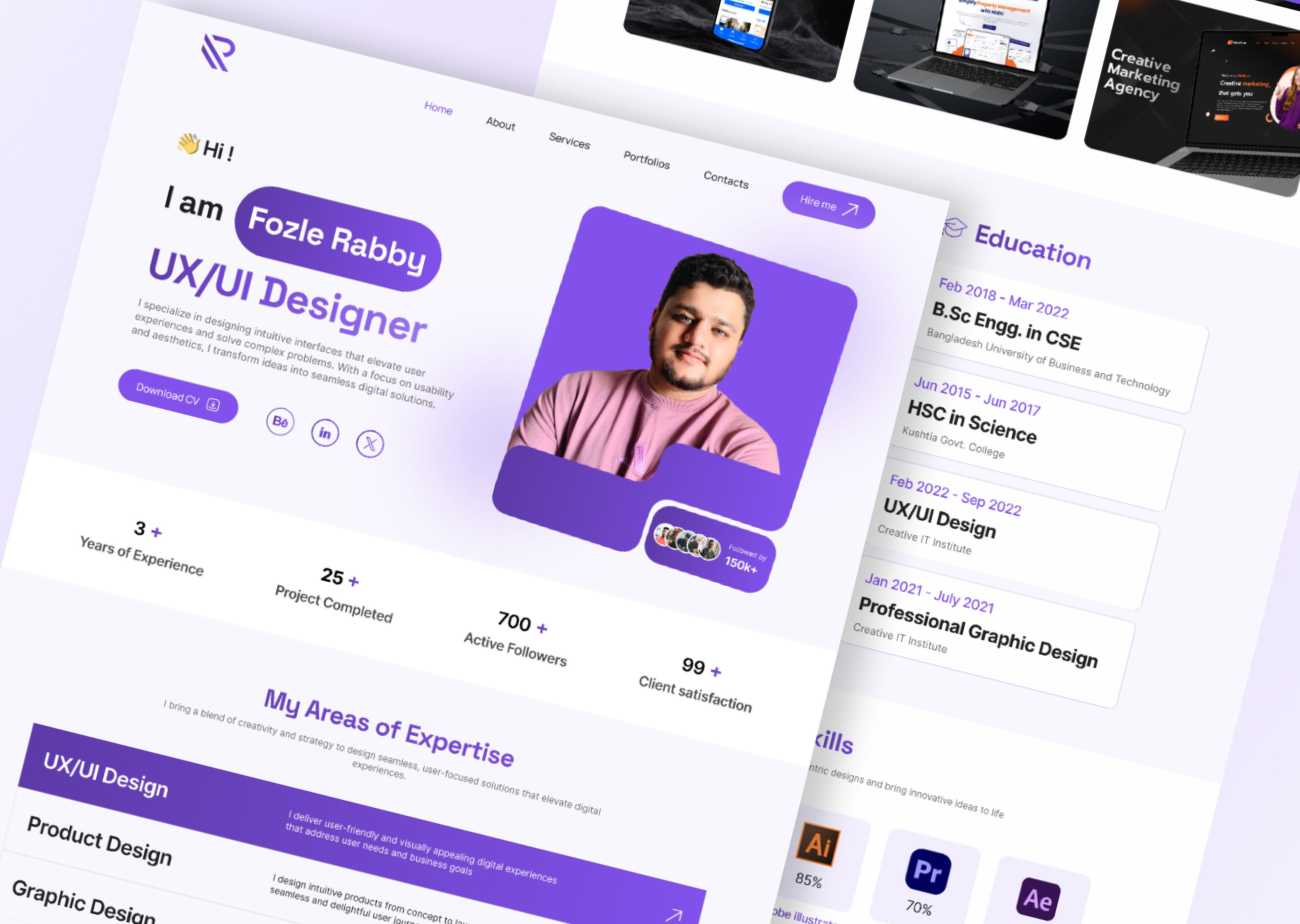 Personal Portfolio Website by MD Fozle Rabby on Dribbble