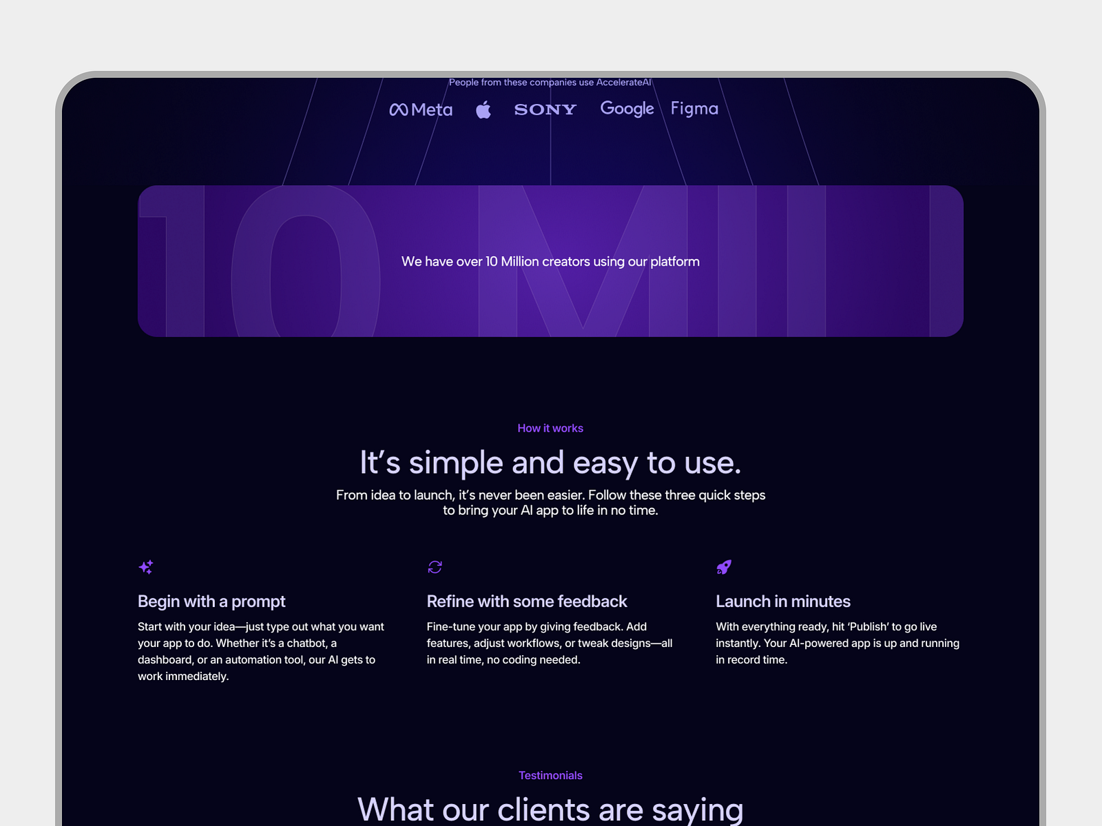 Feature Section Accelerate Ui By Albin Johansson On Dribbble