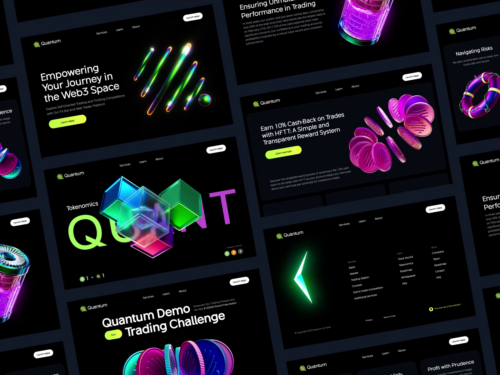 Quantum landing page web design 3D animation assets by ALEX BENDER for ...