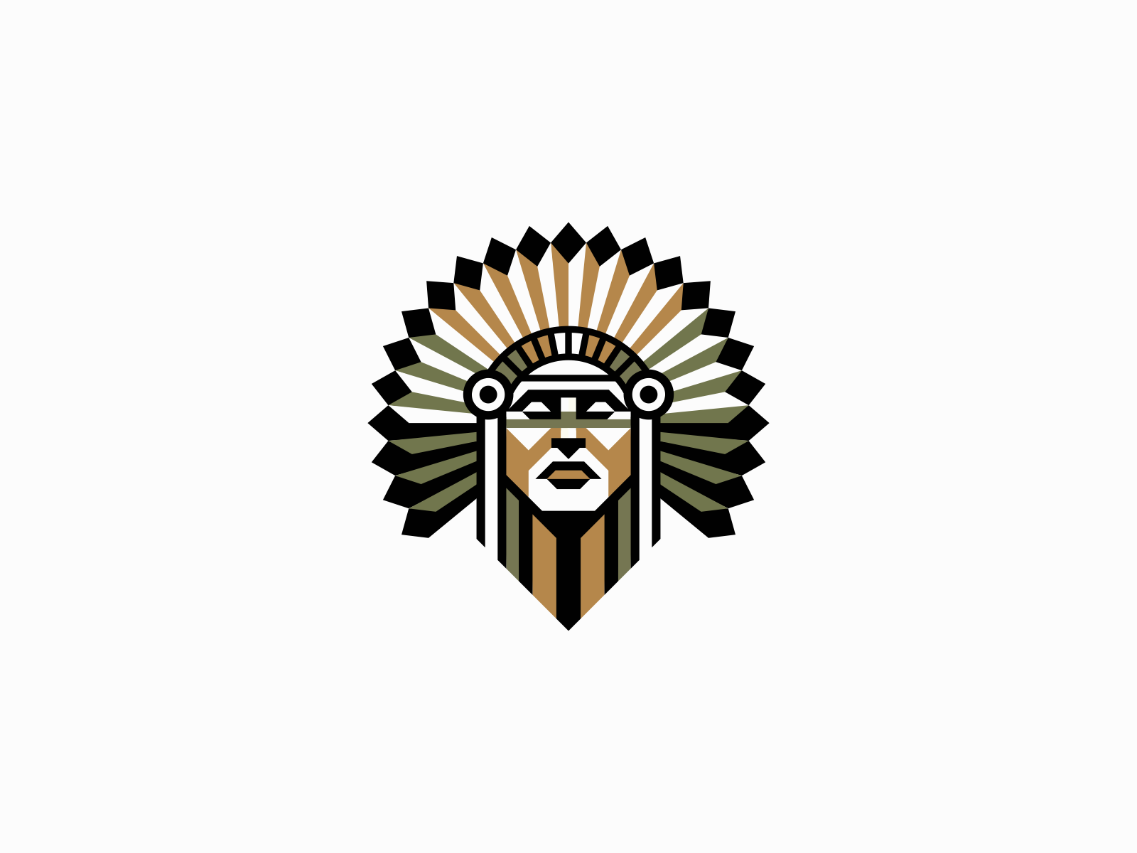 Geometric Tribal Chief Logo Design by Lucian Radu on Dribbble