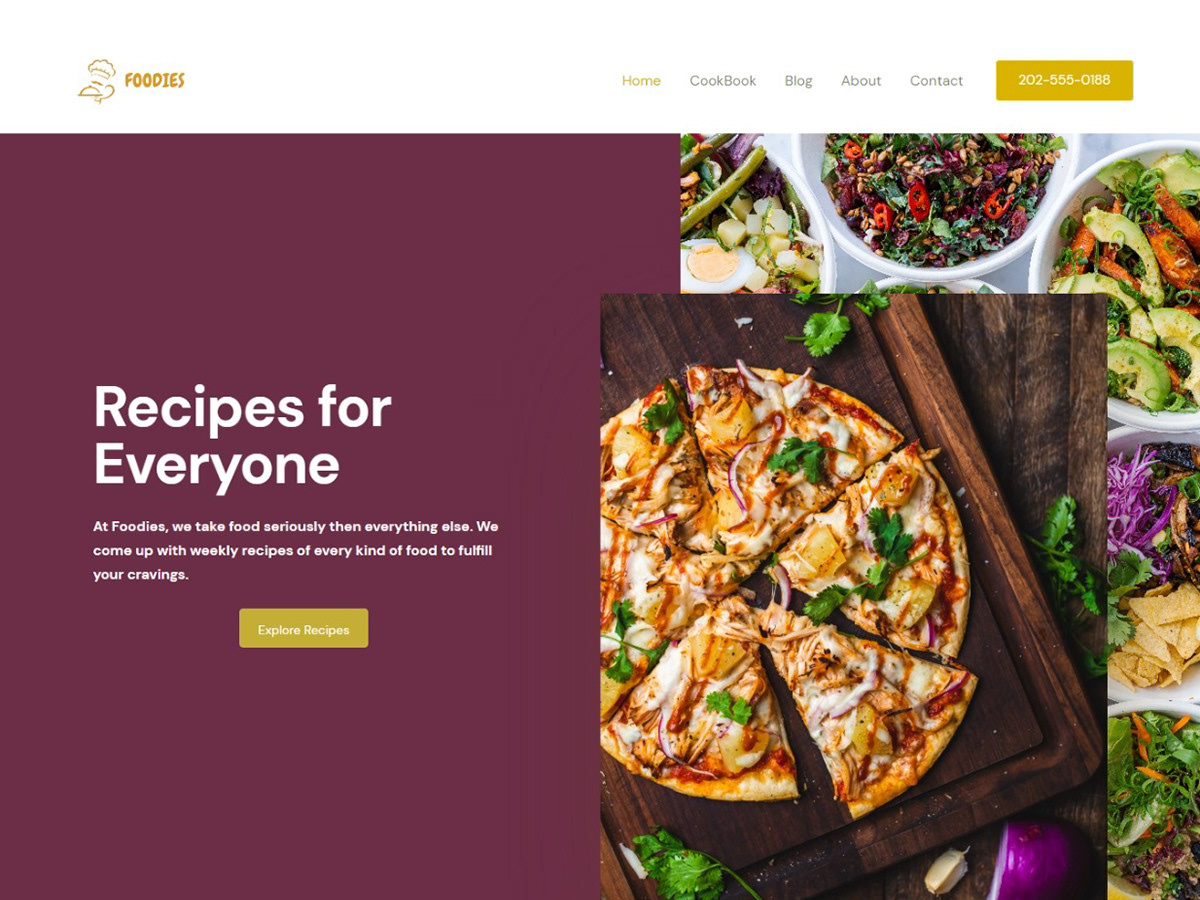 Digital Cookbook Landing Page by Maryam Abbas on Dribbble