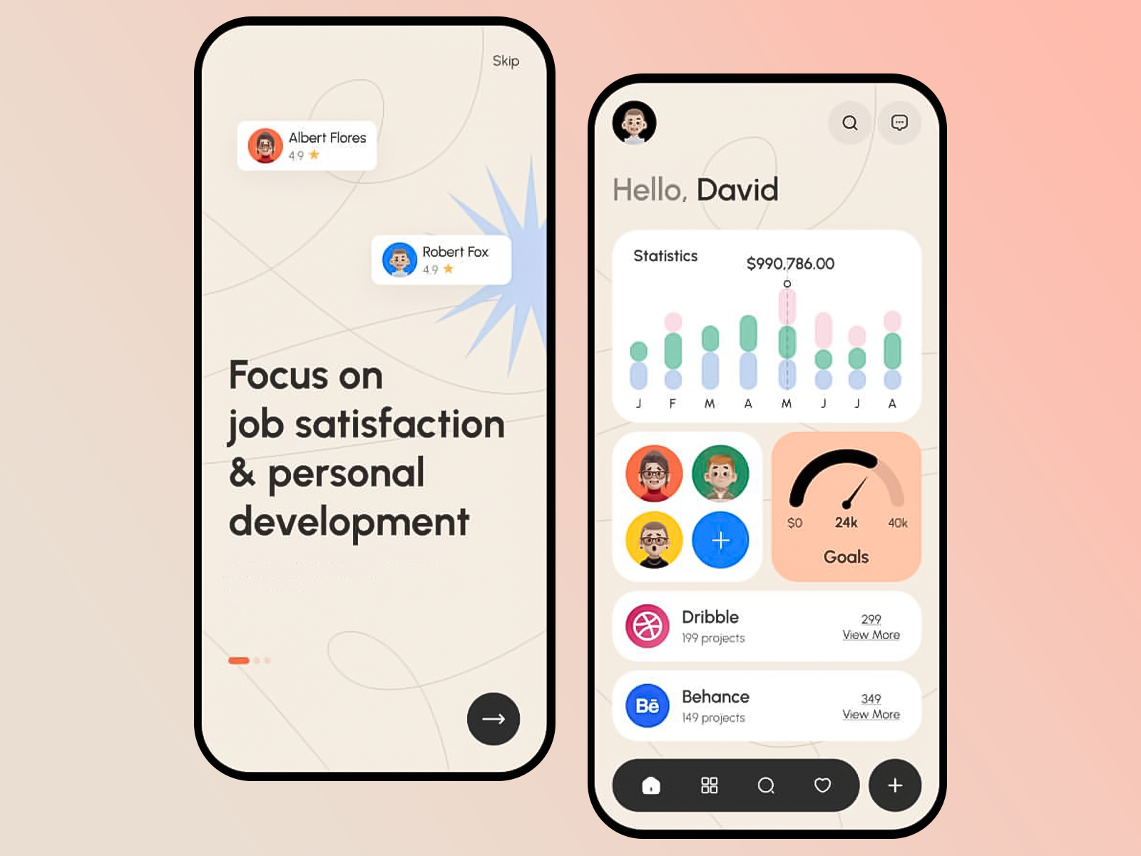 Goal Tracking App by Outsider on Dribbble