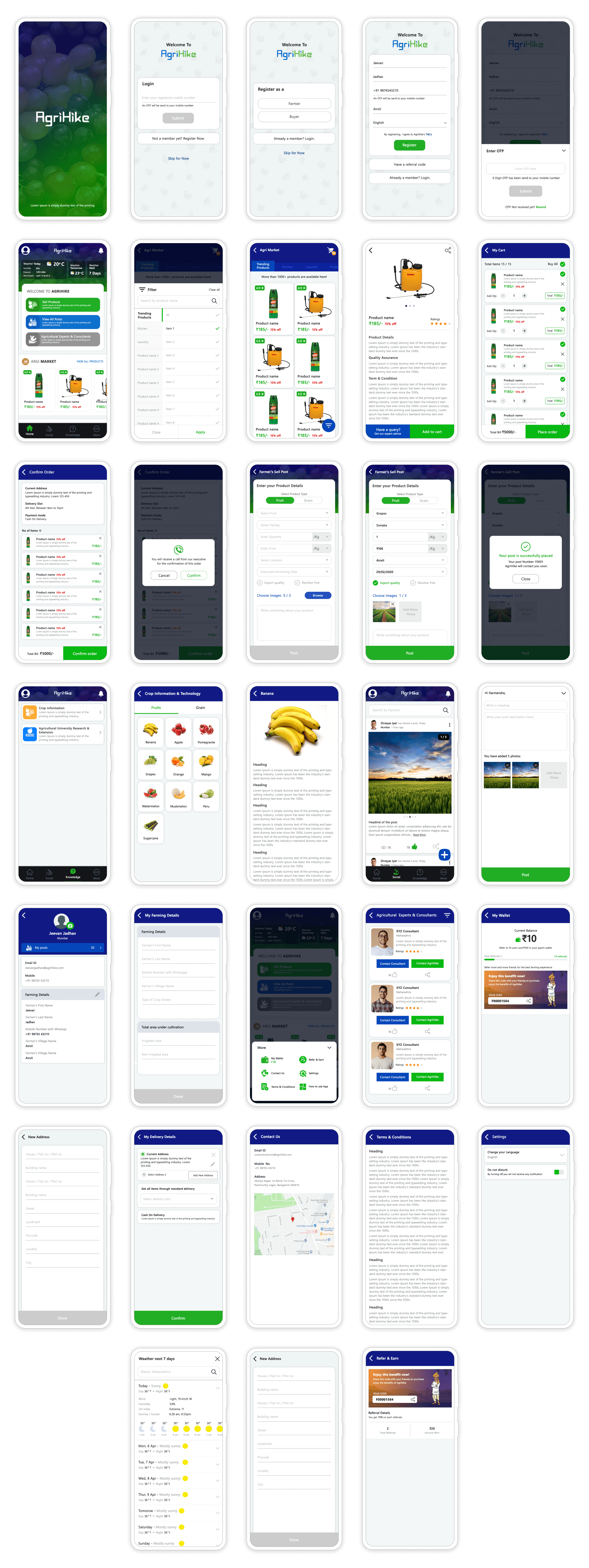 AgriHike App UX Design by Sreerag Krishnan on Dribbble