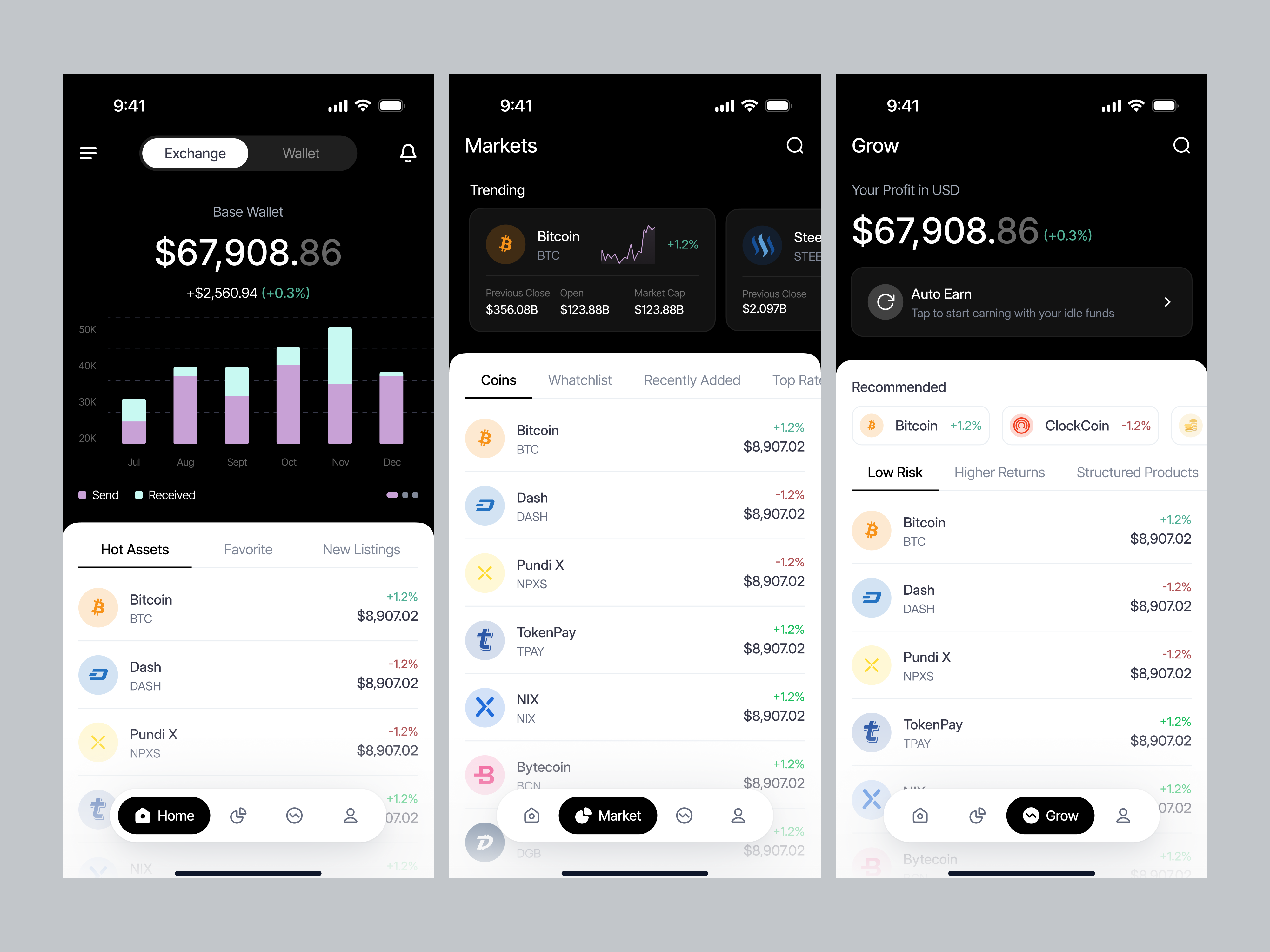 Crypto Mobile App UI/UX - Full Screen by Keitoto on Dribbble