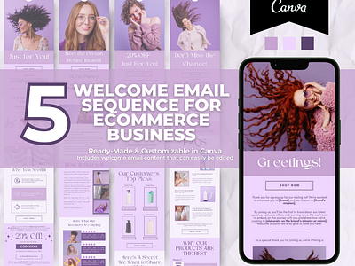 Editable Hair Care Product Welcome Email Sequence Template by Princess ...