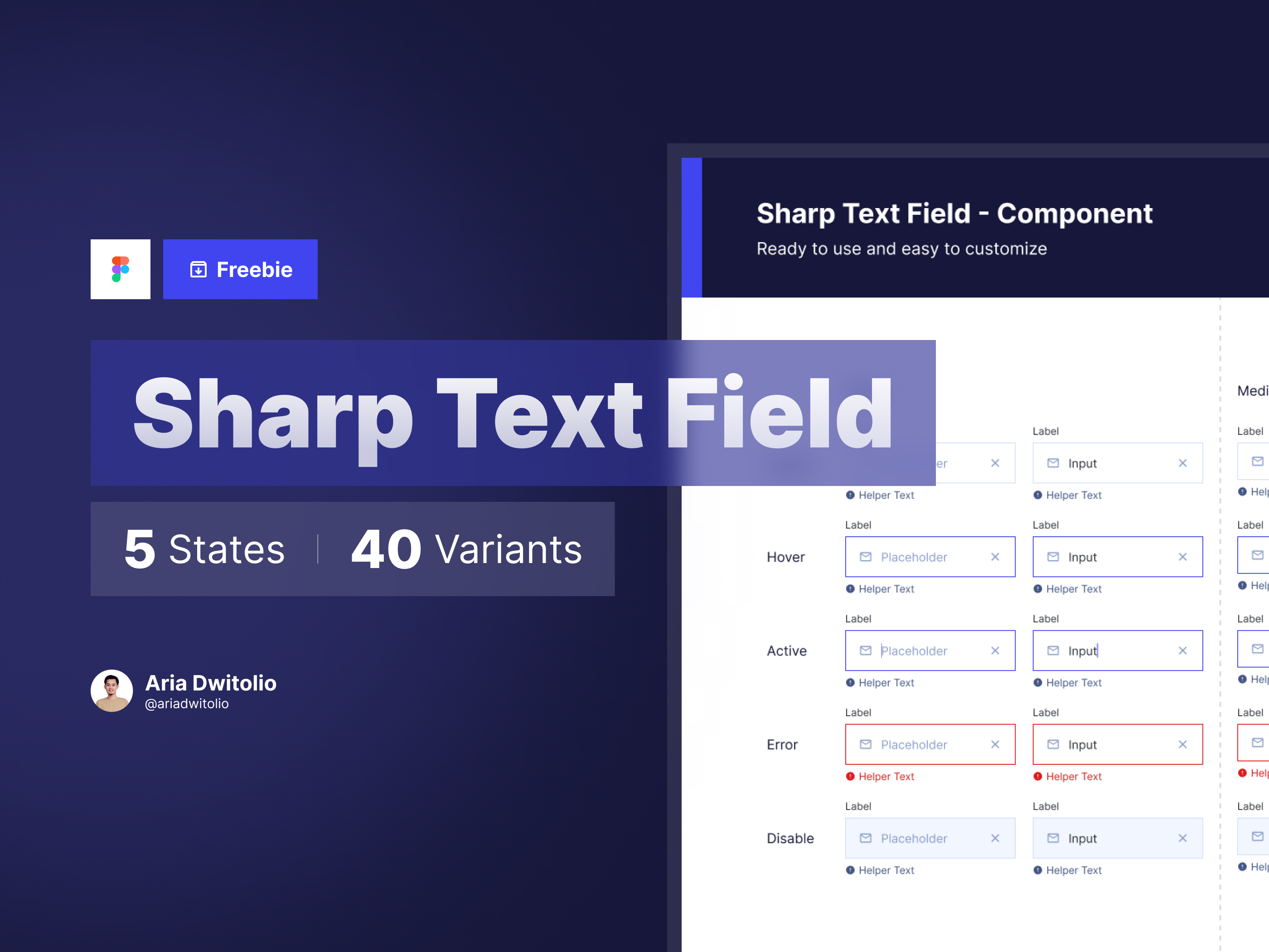 Sharp Text Field (Arlosite Design System) by Aria Dwitolio on Dribbble