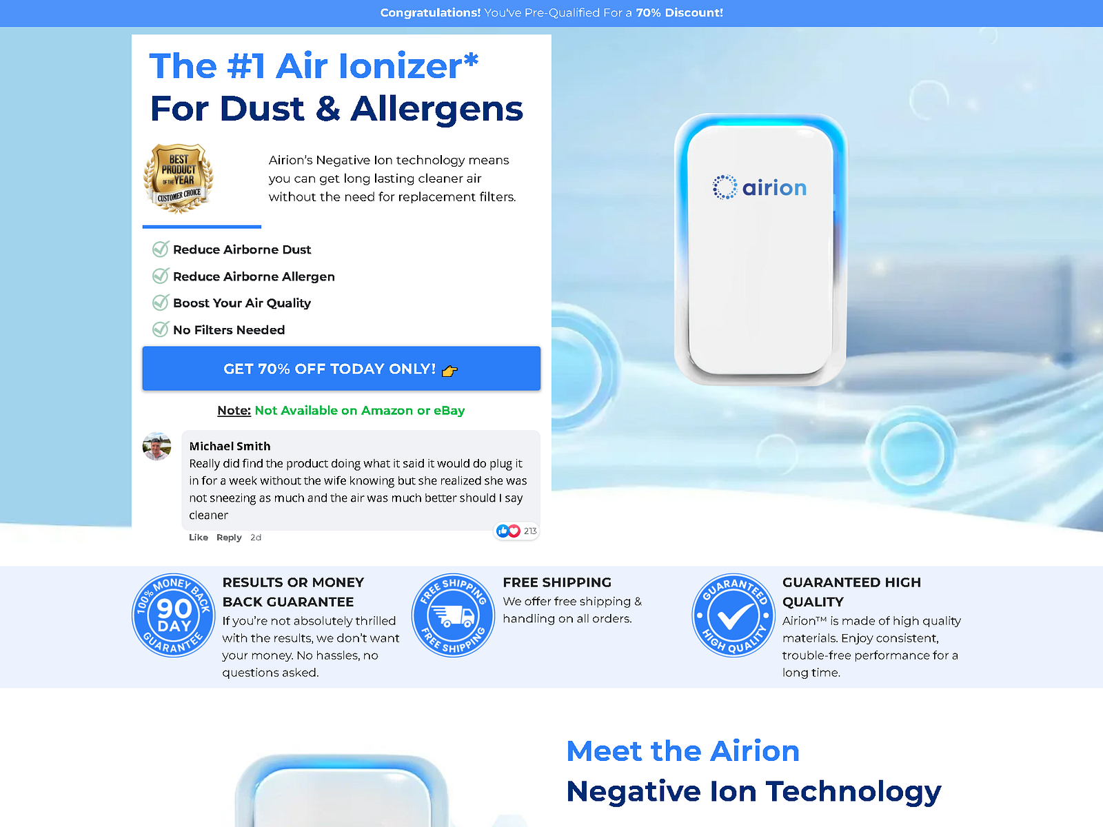 Airion Air Ionizer on Funnelish Funnel by MD SALA UDDIN on Dribbble