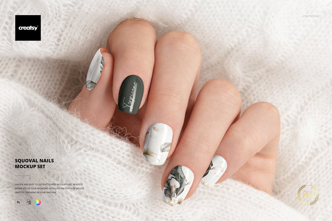 Squoval Nails Mockup Set by Mockup Template PSD on Dribbble