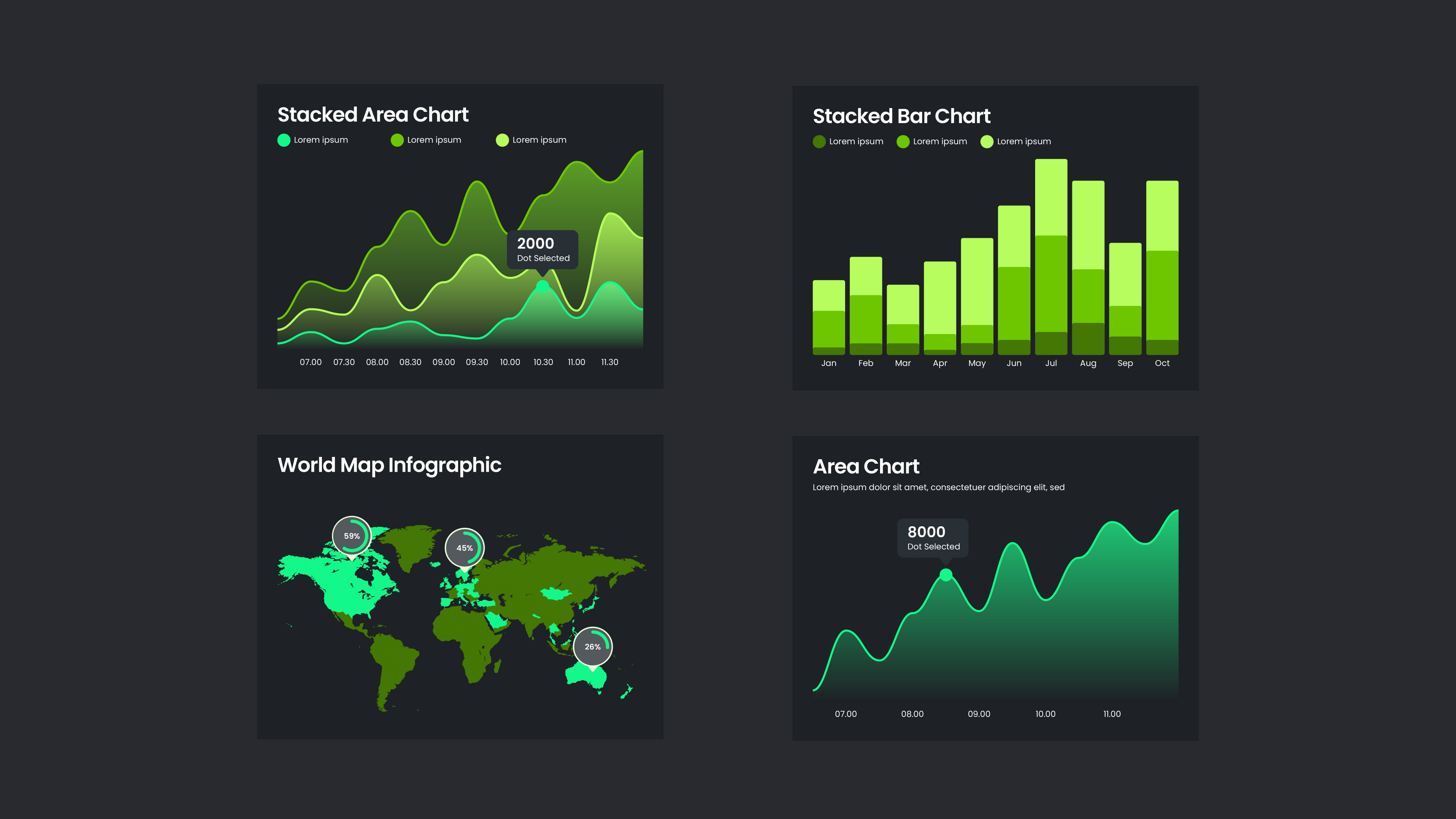 Free Download Dark Green Chart and Infographic Pack by Alfarial Studios on Dribbble