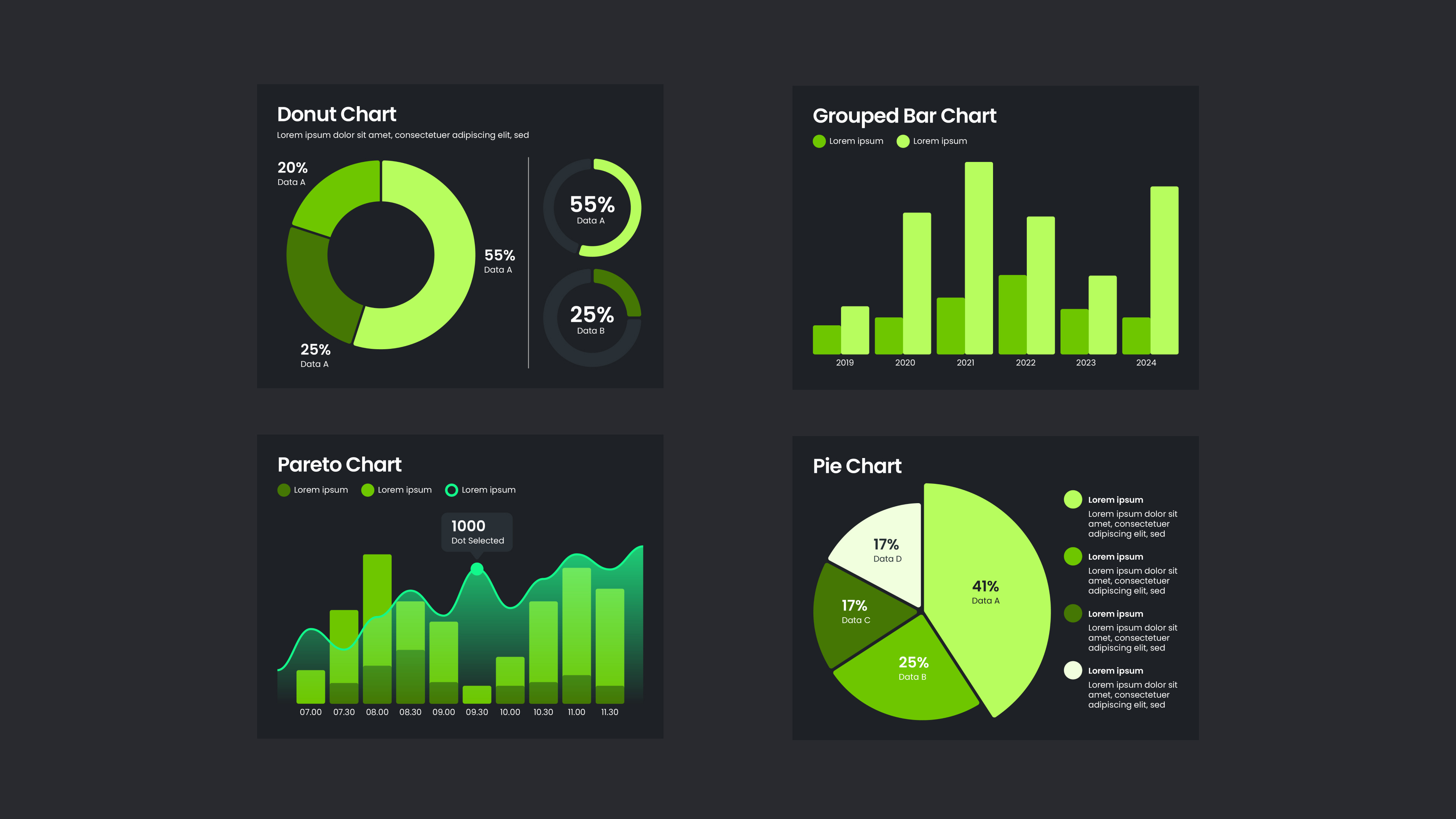 Free Download Dark Green Chart and Infographic Pack by Alfarial Studios on Dribbble