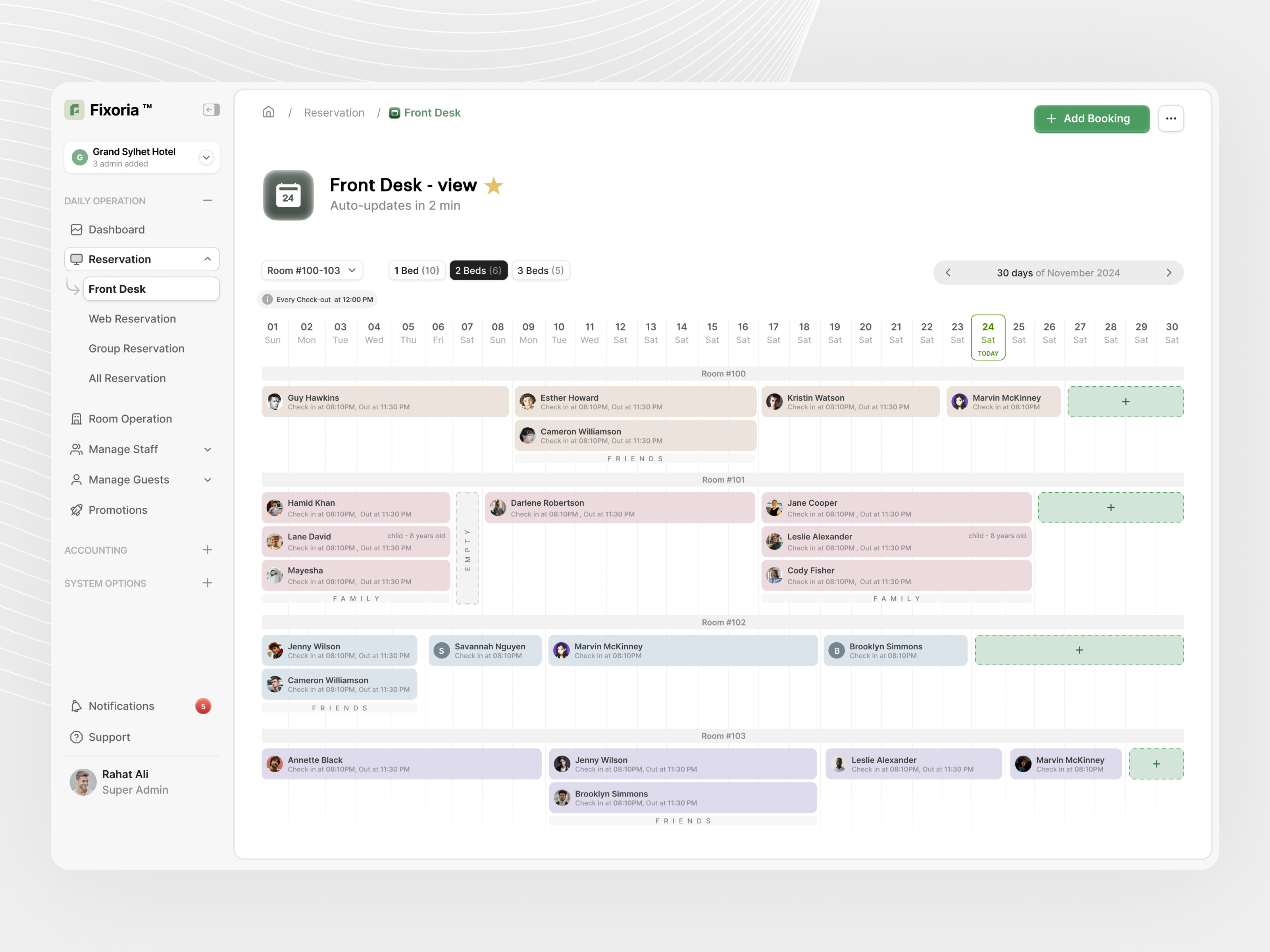SaaS Hotel Software UI - Showcase by Muhammad Salim for Fixoria Studio ...