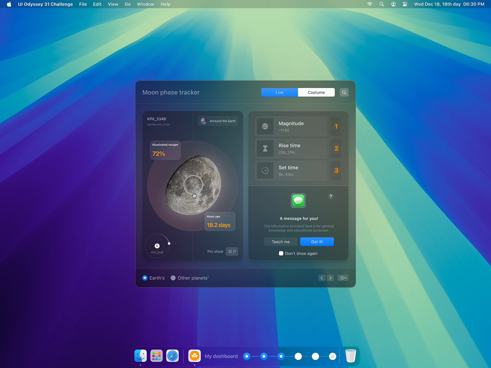 Moon Phase Tracker Component 🌙 by Hossein Khaleghi on Dribbble