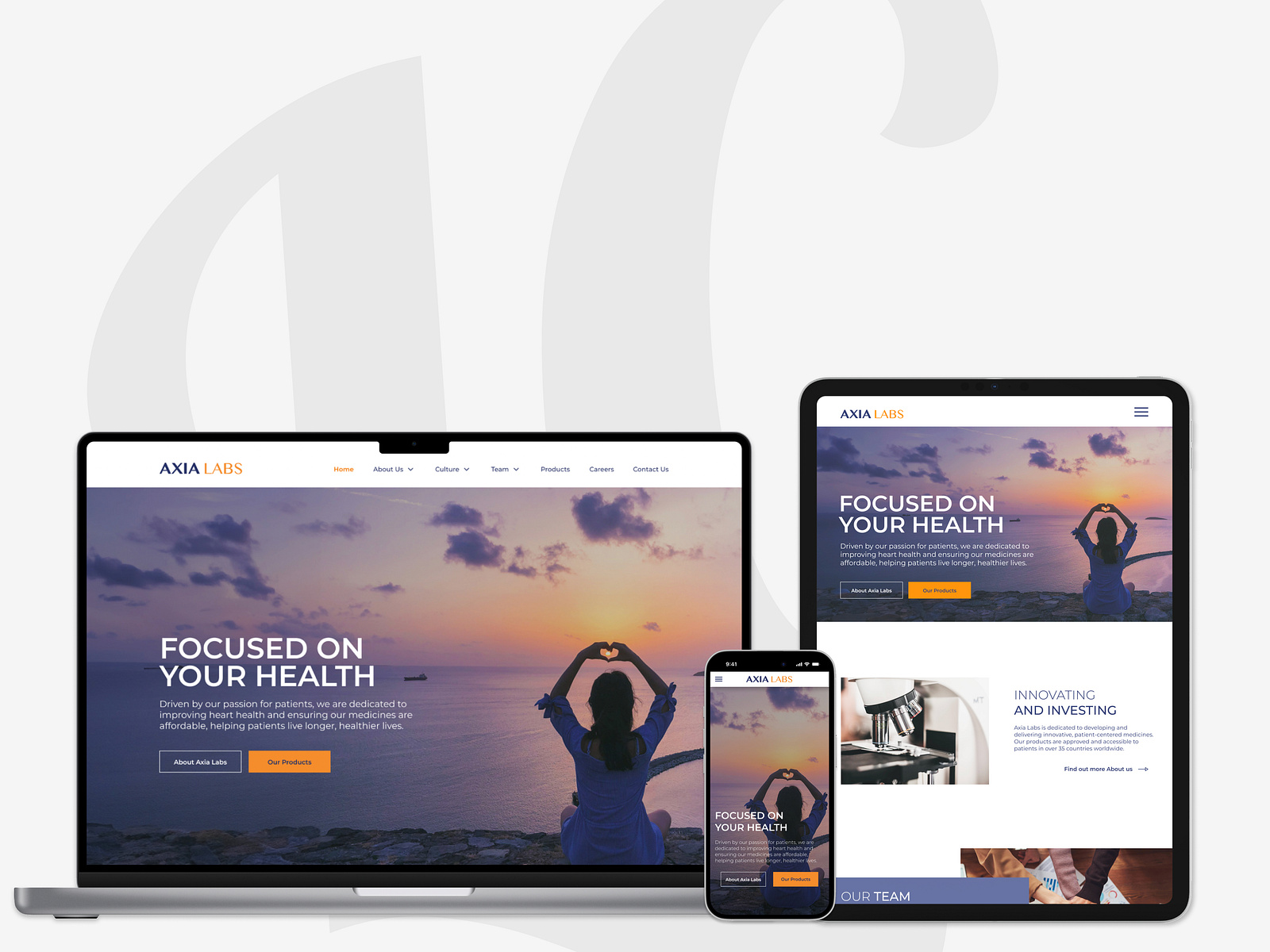 Axia Responsive Landing Page Design by Luca Canu on Dribbble