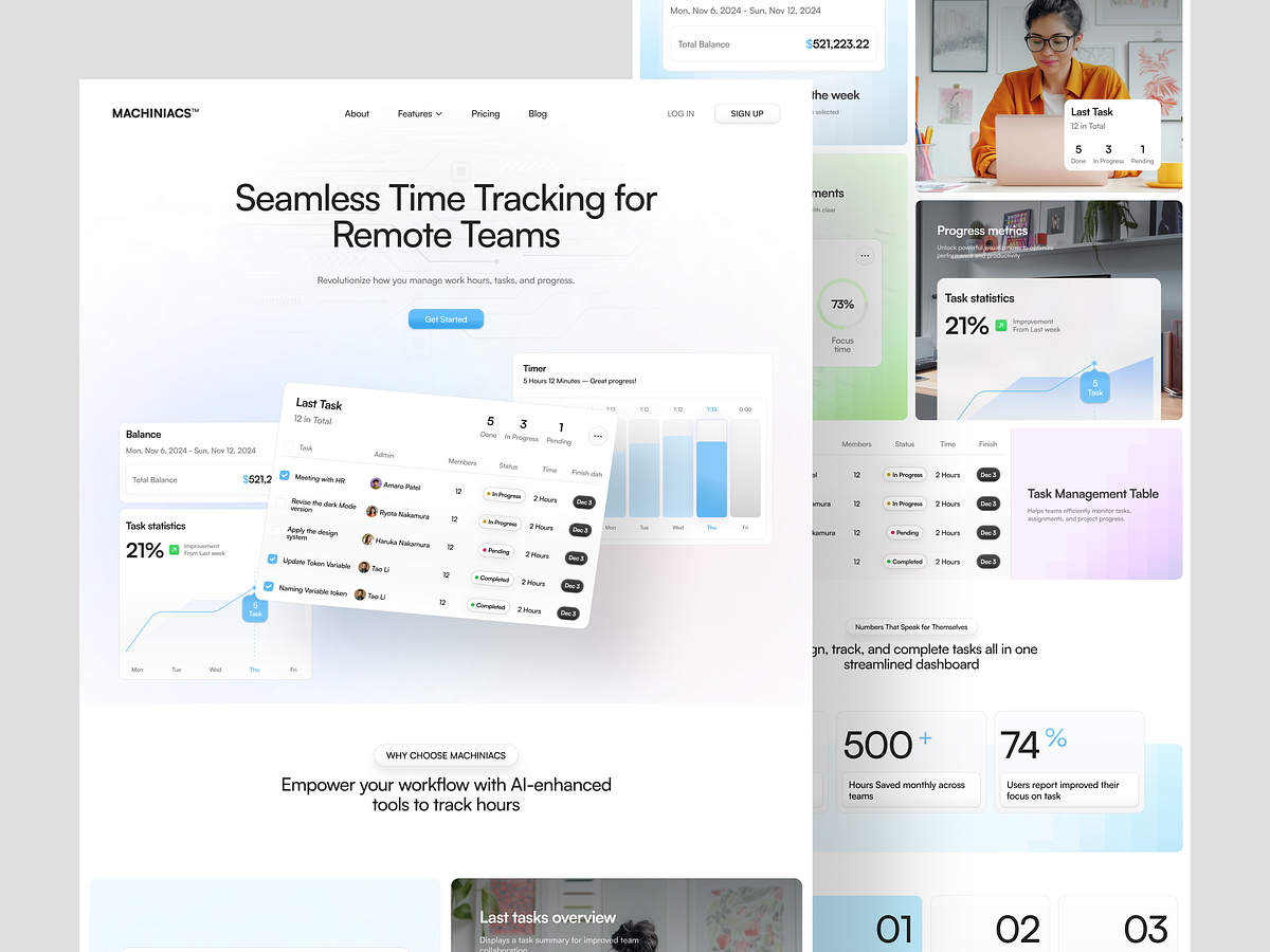 MACHINIACS - Time Tracker Platform Website by Zhofran Ardyan for Hatypo ...