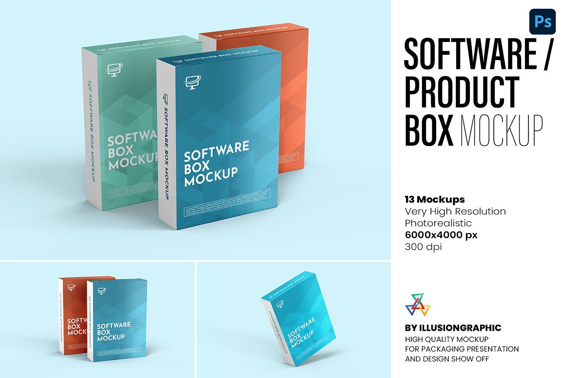 Software Product Box Mockups by Mockup Template PSD on Dribbble