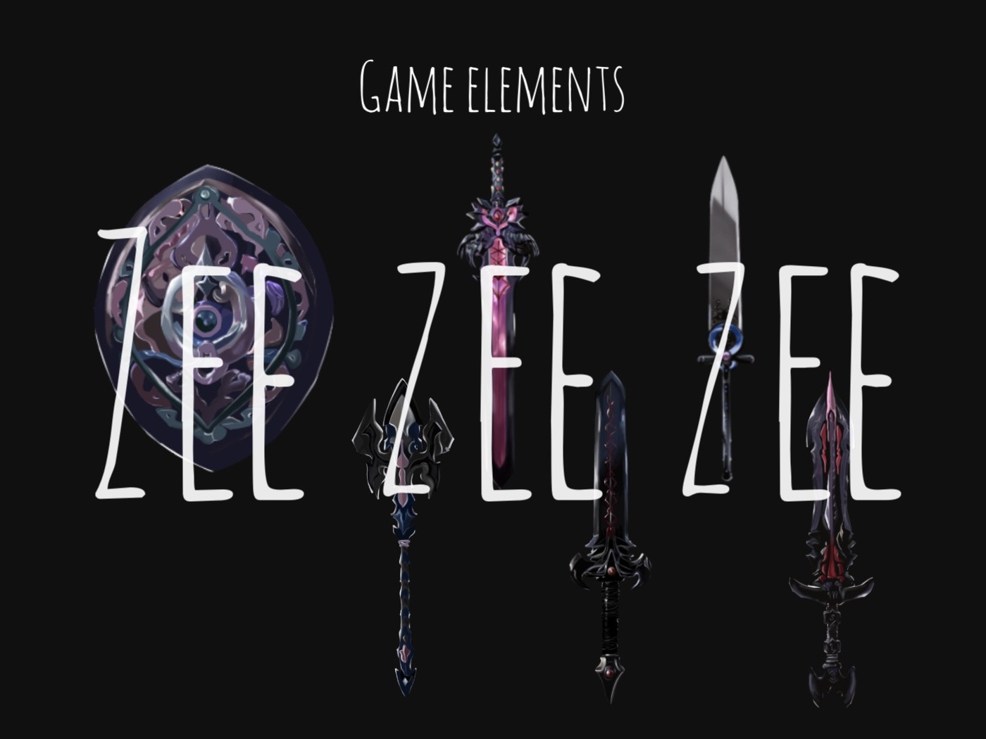 Game elements/swords/armor by Zee on Dribbble