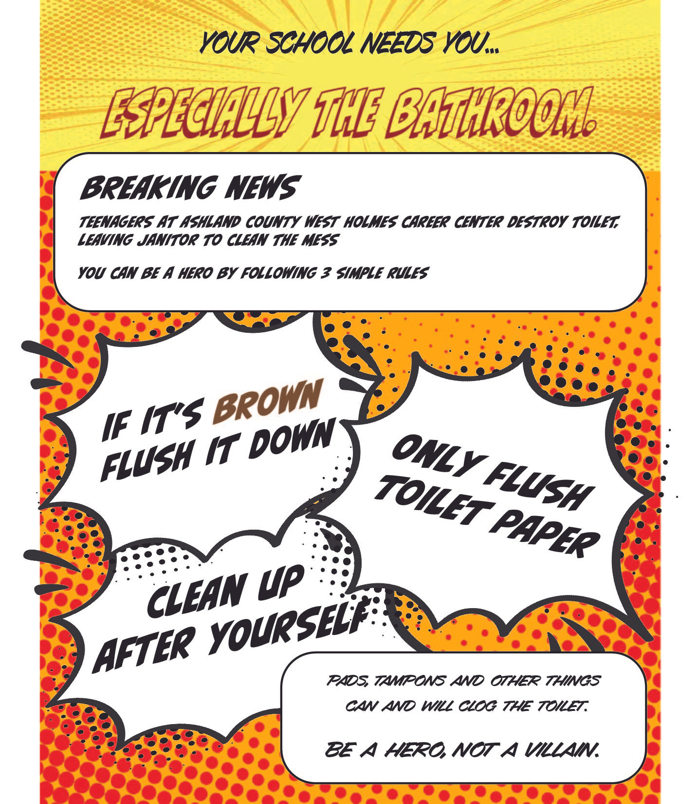 Comic Bathroom Poster by K Foley on Dribbble