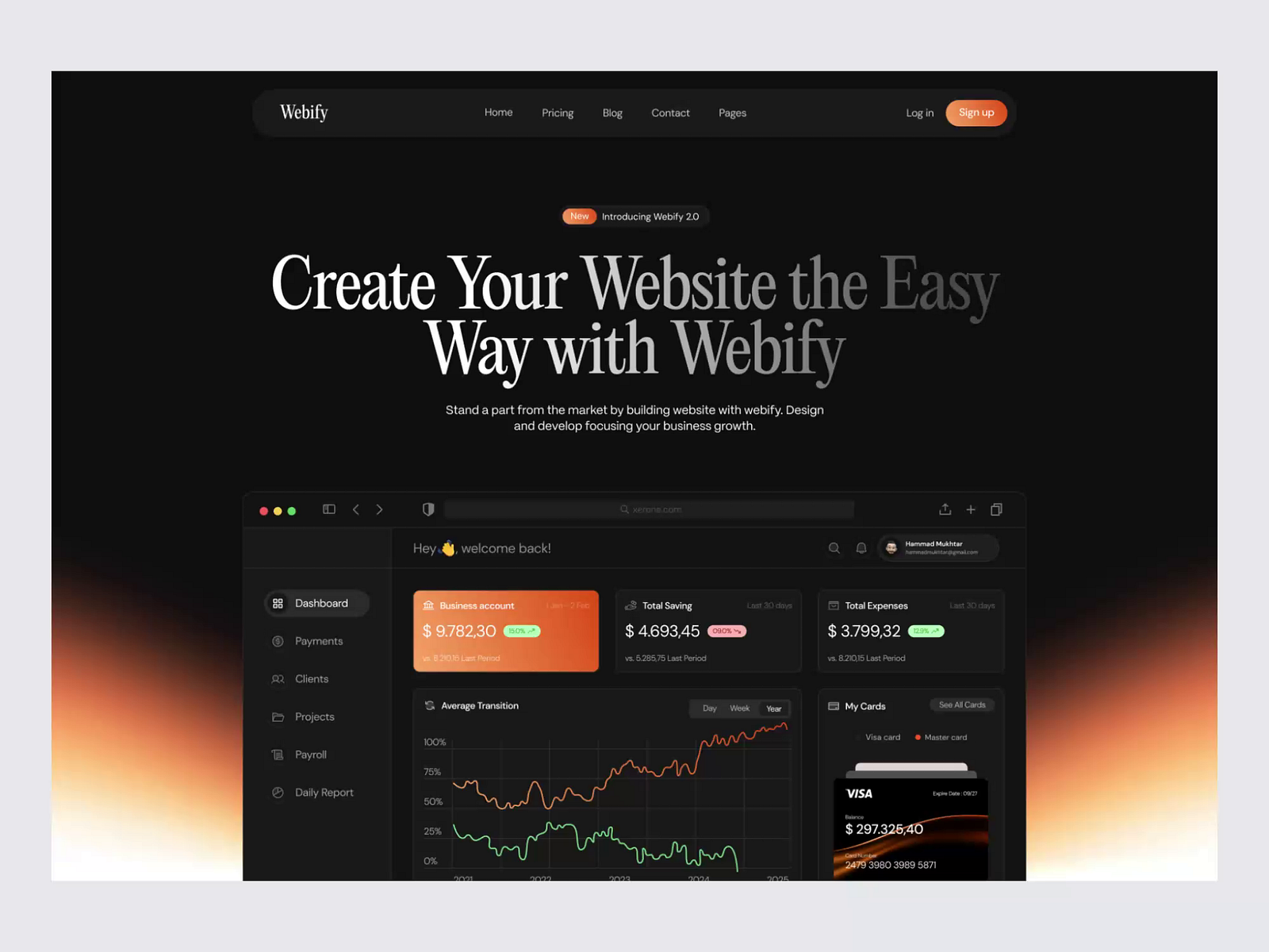 Webify Landing Page Design by Hammad Mukhtar on Dribbble