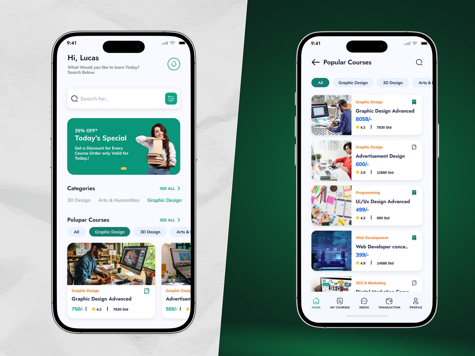 E-learning Mobile App by Umesh Kumar on Dribbble