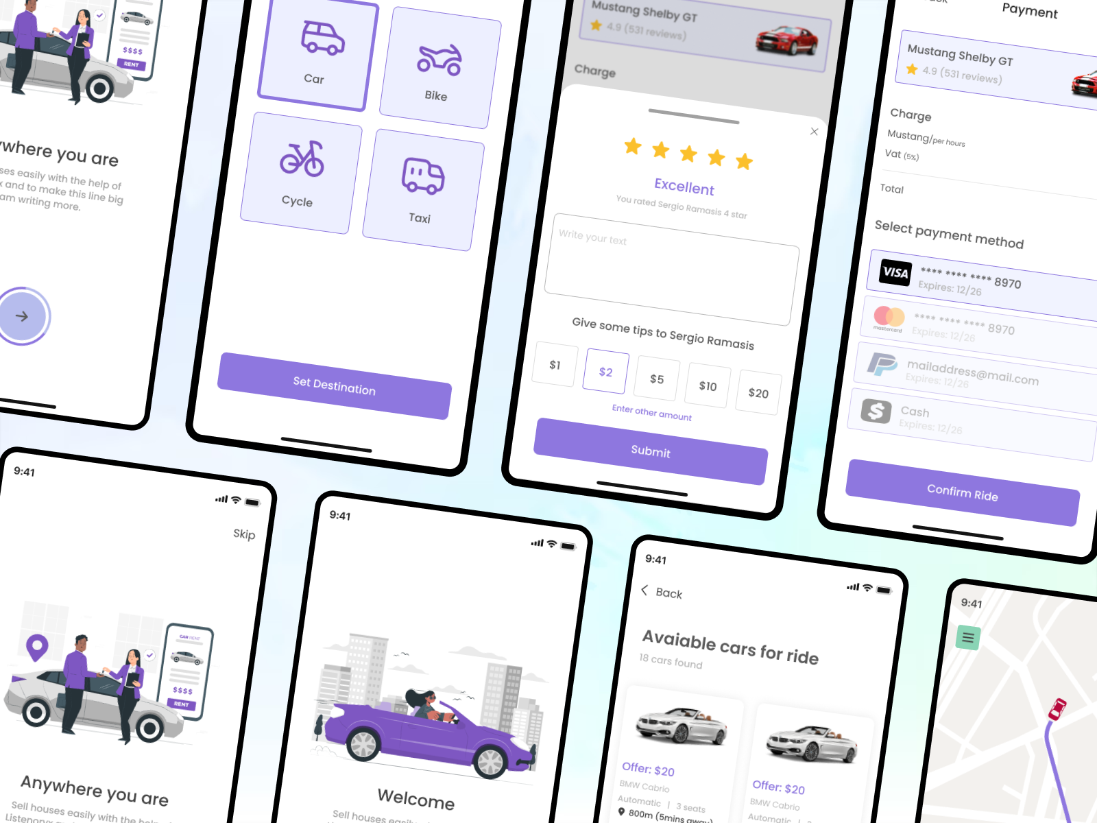 RideConnect: Seamless Car Ride-Sharing App UI/UX Design by Techwitpro ...